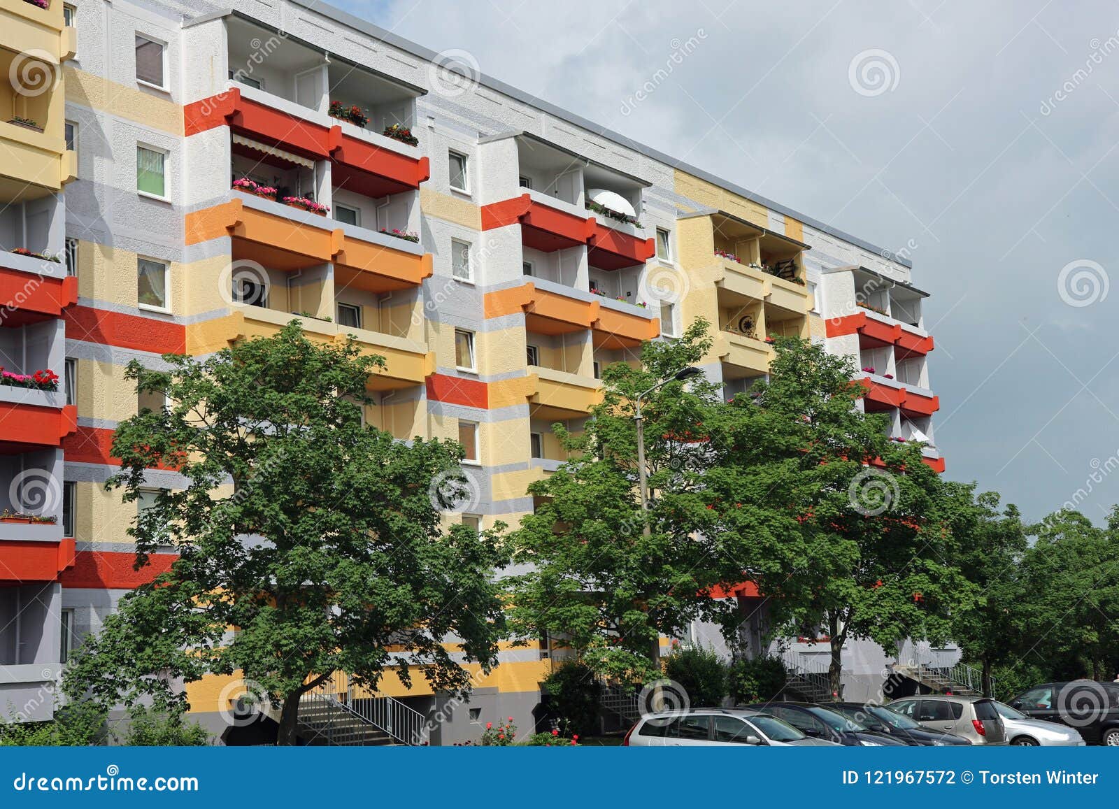 Typical Architecture from the Gdr Stock Photo - Image of apartment ...