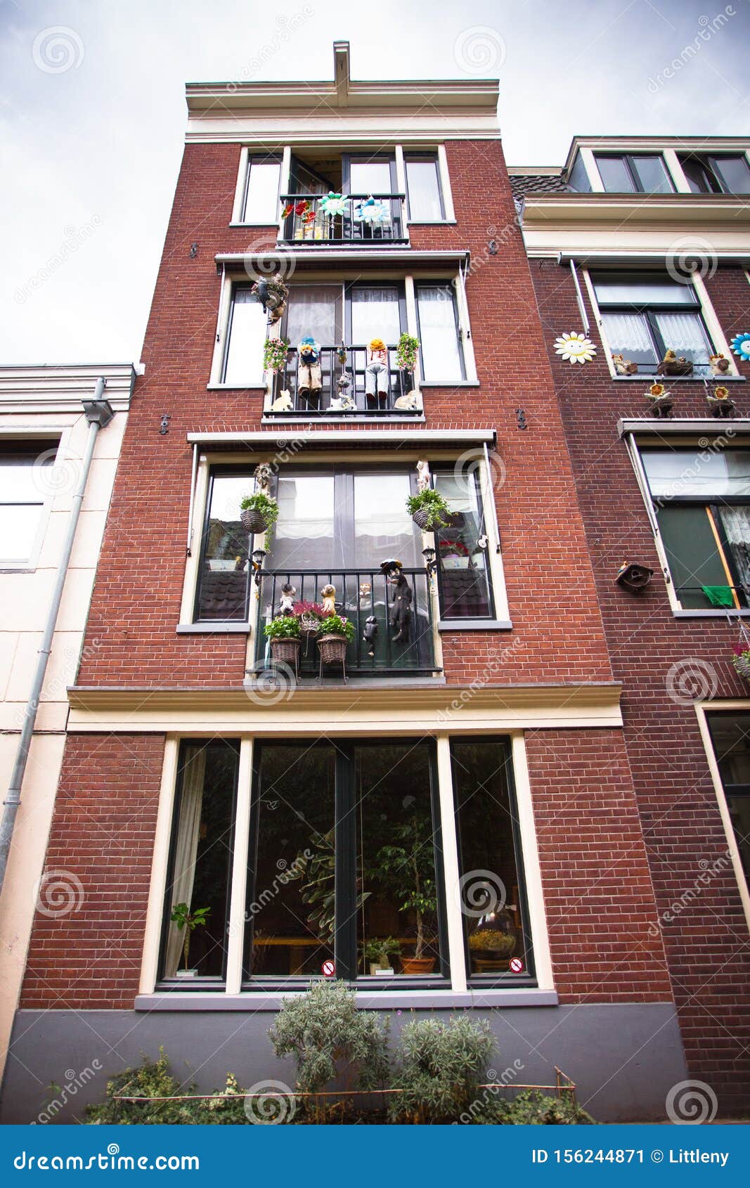 View of Typical Brick Apartment Building from Amsterdam Stock Image ...