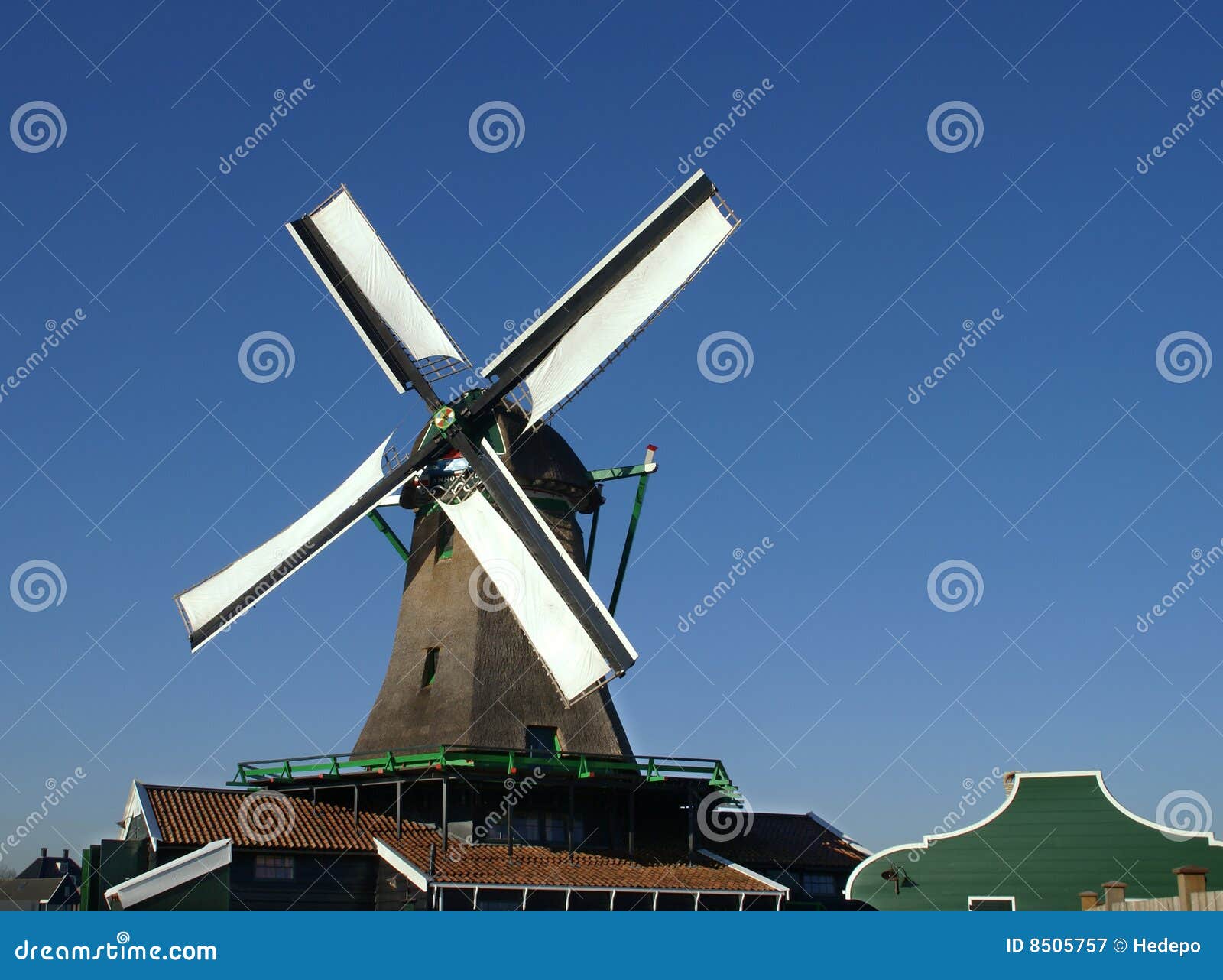 View on Typical Dutch Windmill Stock Image - Image of holland ...