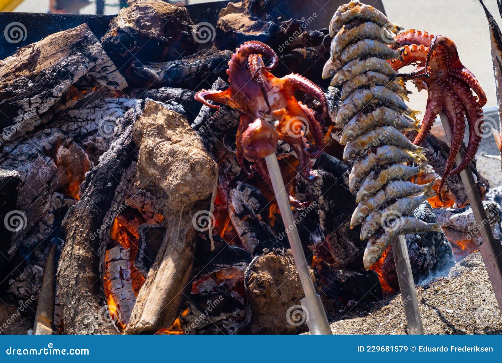 View of a Typical Fish Skewer on the Beaches of Malaga Stock Image ...