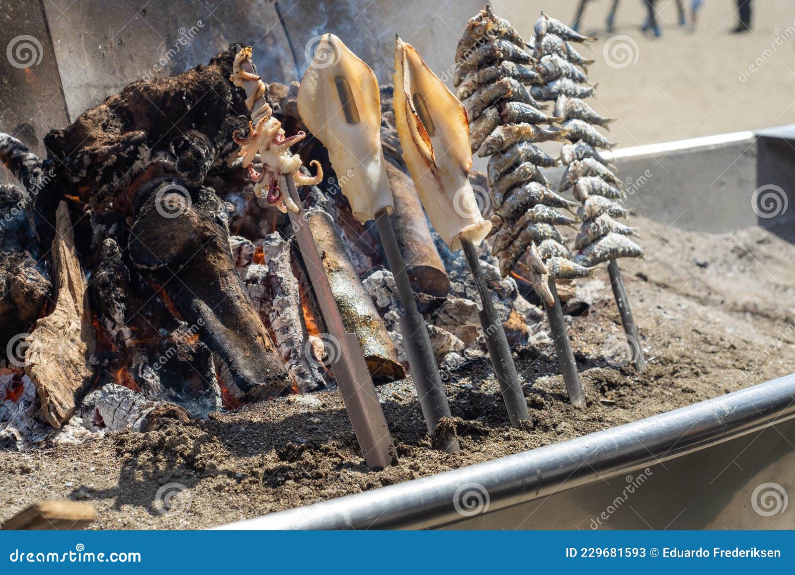 View of a Typical Fish Skewer on the Beaches of Malaga Stock Image ...
