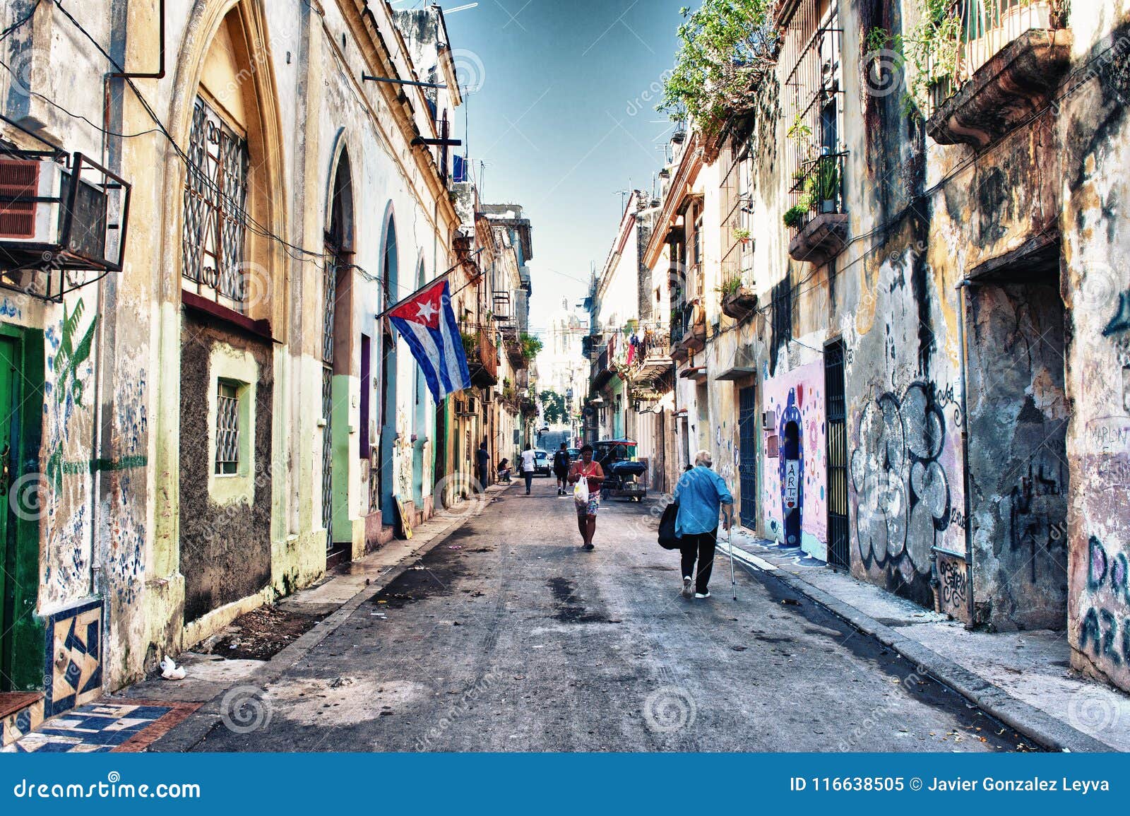 View of a Typical Street in Old Havana Editorial Image - Image of ...