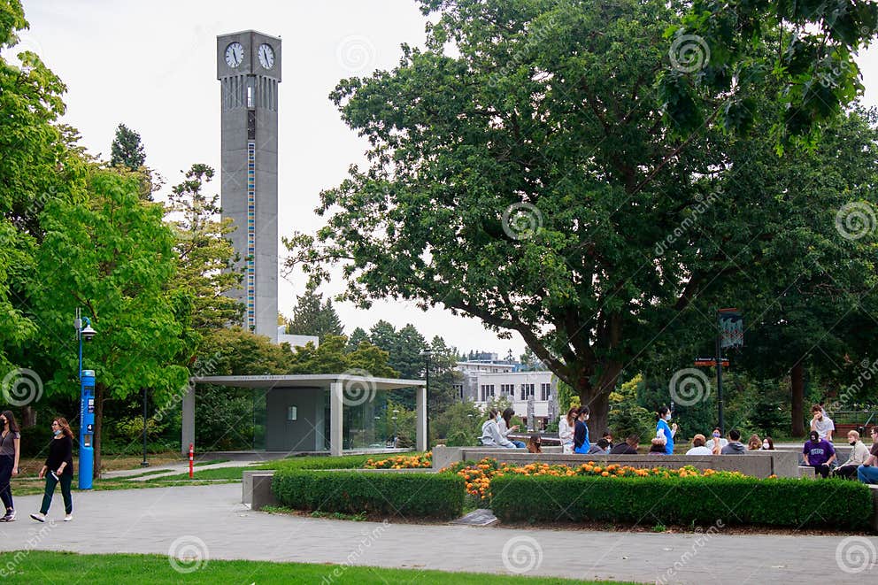 View of UBC Clock Tower and Library at UBC Editorial Photography ...