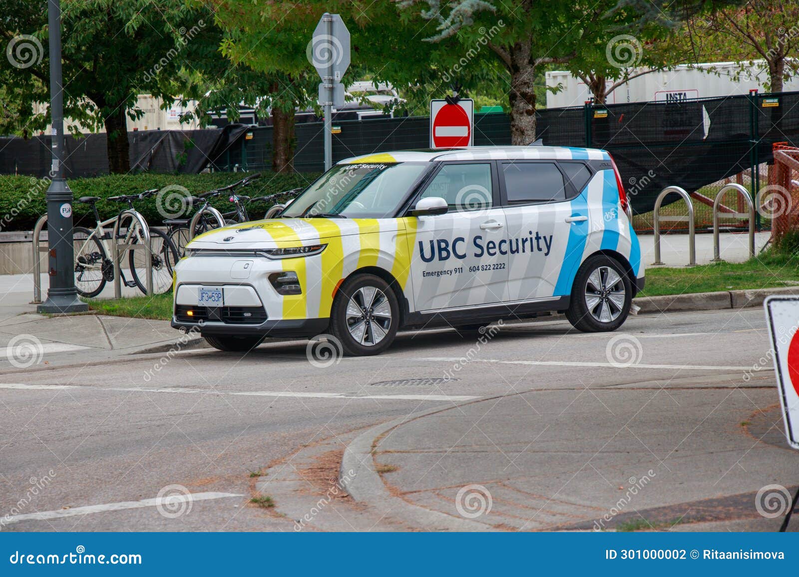 View of UBC Security Car Patrolling the Streets Around UBC Editorial ...