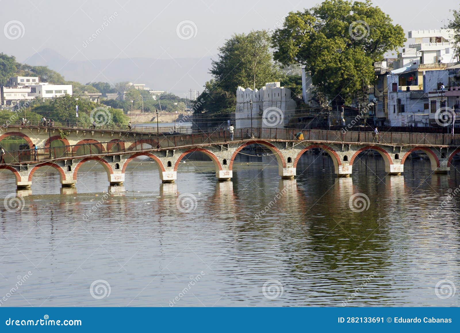 View of the Udaipur Bridge, Rajasthan, India Stock Image - Image of ...