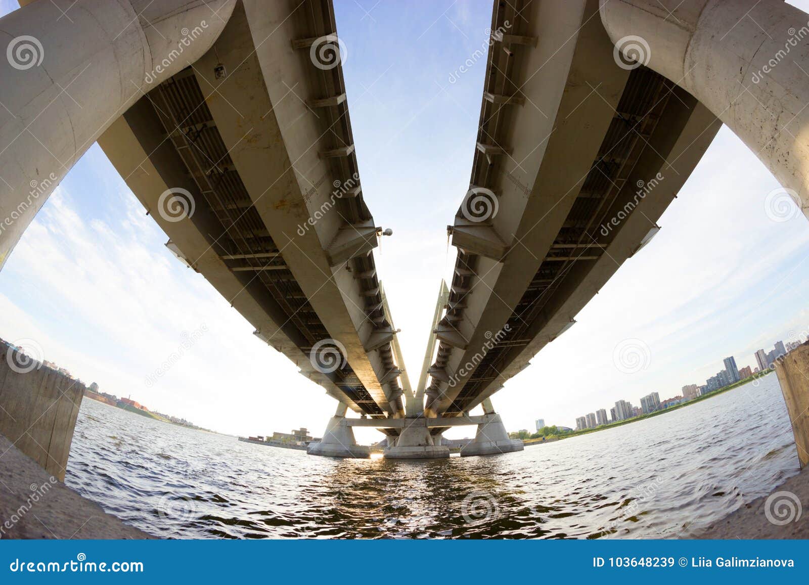 View under the big bridge stock image. Image of river - 103648239