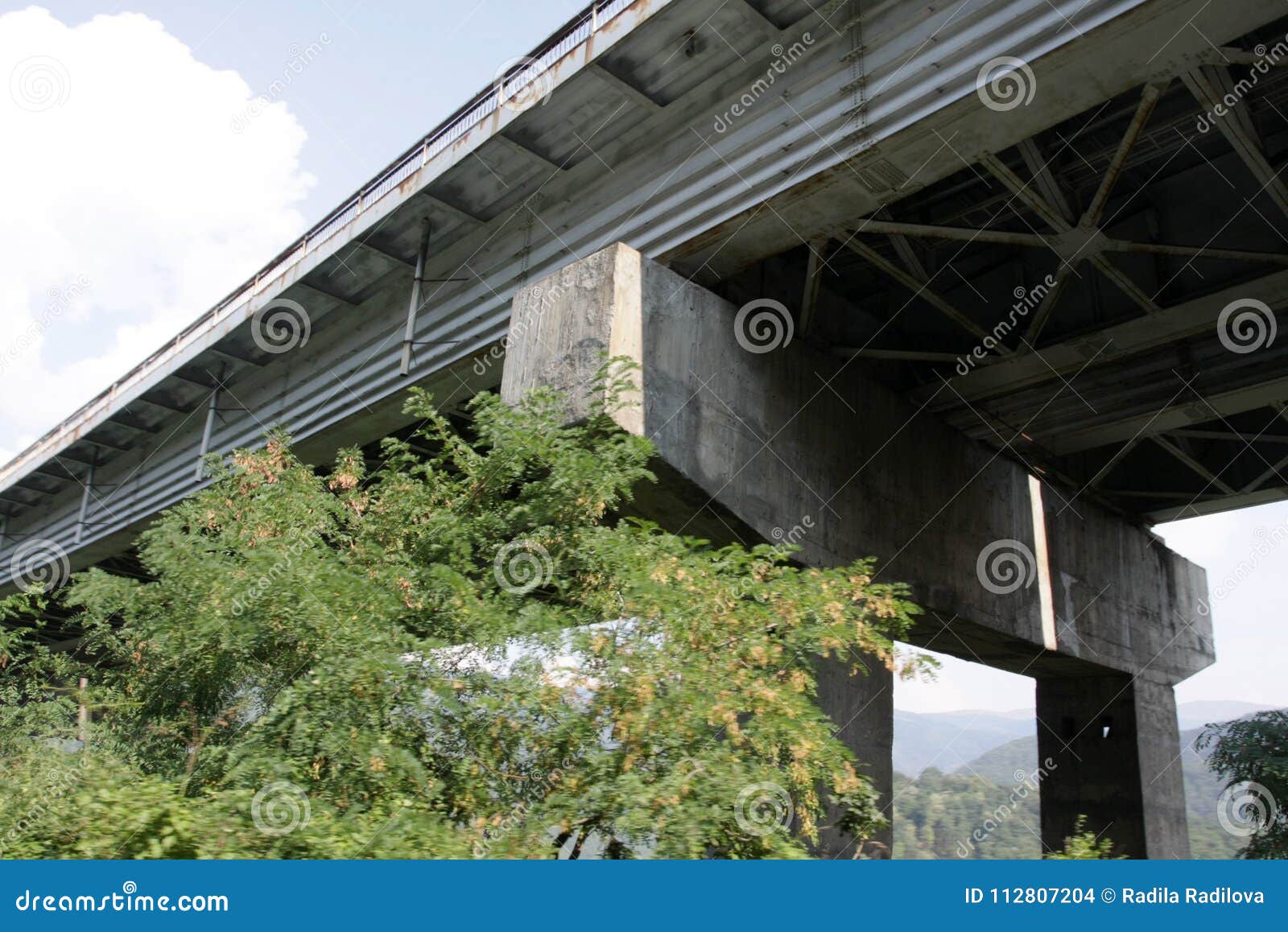 View Under of Highway or Expressway Overpass. Old Construction Highway ...
