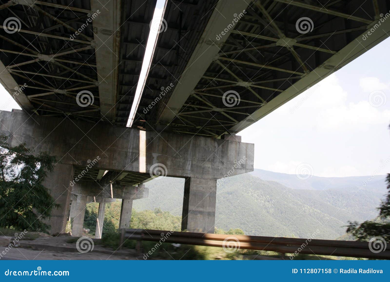 View Under of Highway or Expressway Overpass. Old Construction Highway ...