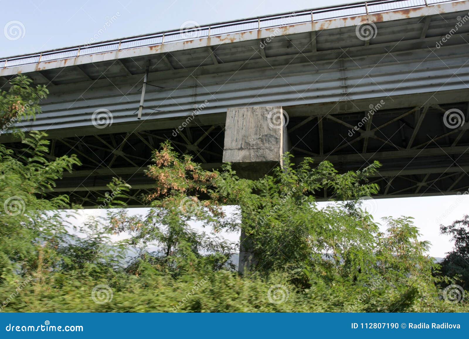 View Under of Highway or Expressway Overpass. Old Construction Highway ...