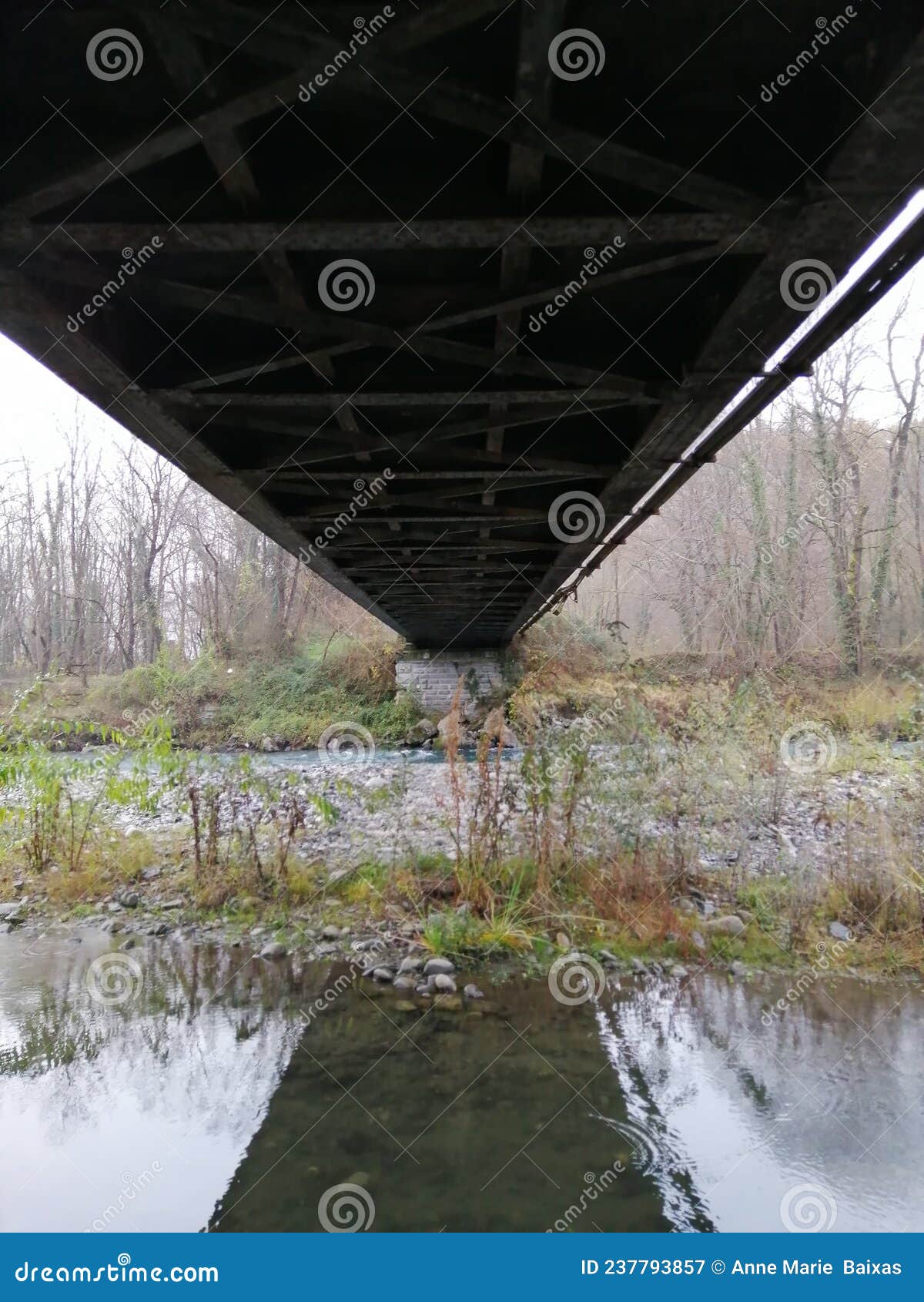 View Under an Old Iron Bridge Stock Image - Image of view ...