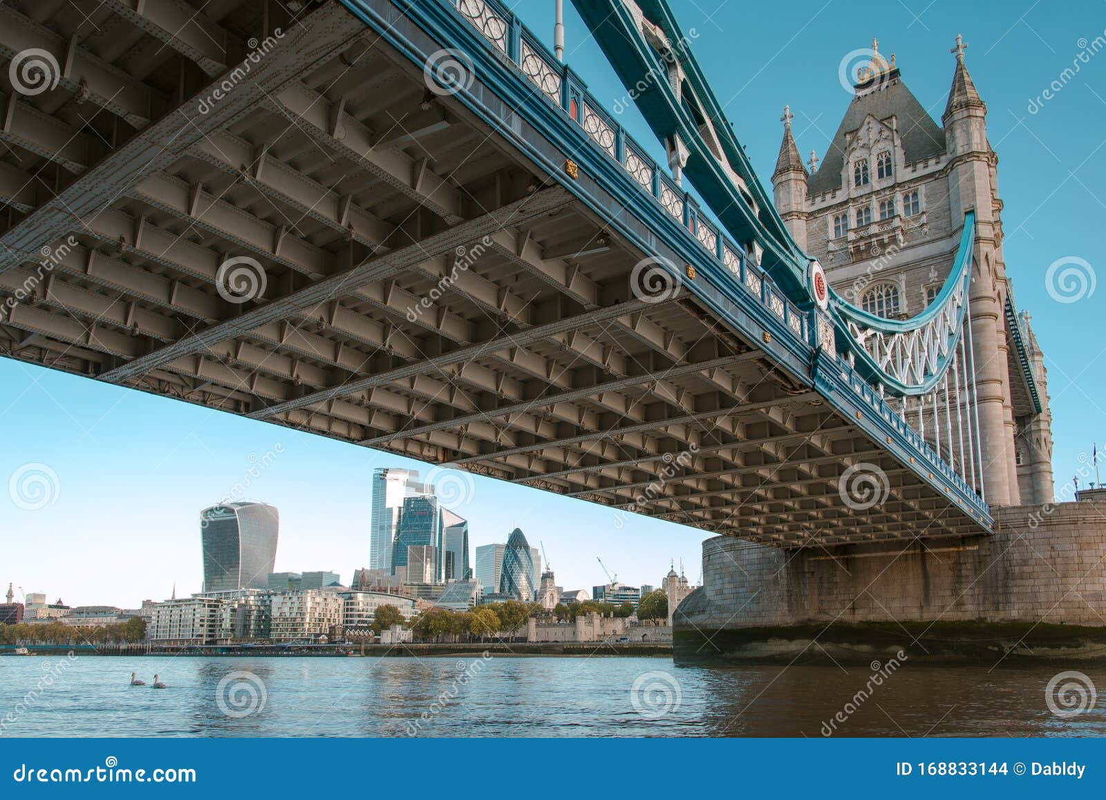 View from Under the Tower Bridge in London Stock Photo - Image of city ...