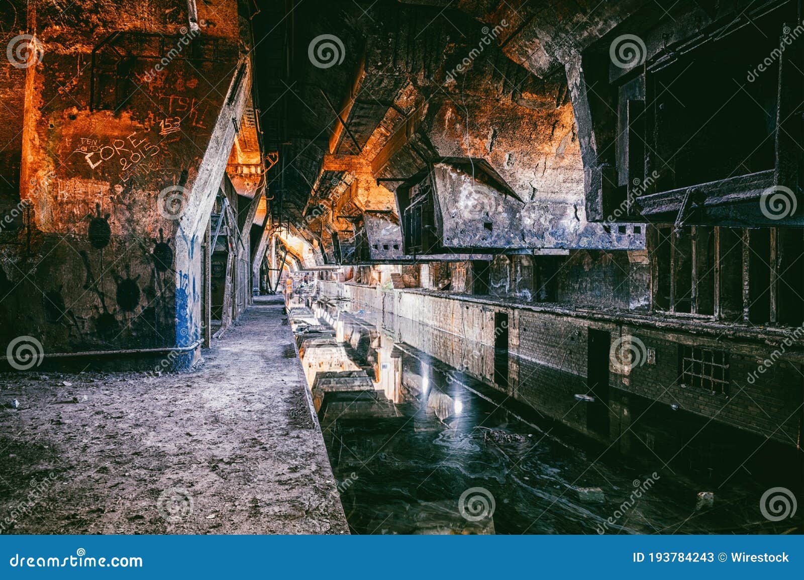 View of Underground Facitlity of an Abandoned Factory Stock Image ...