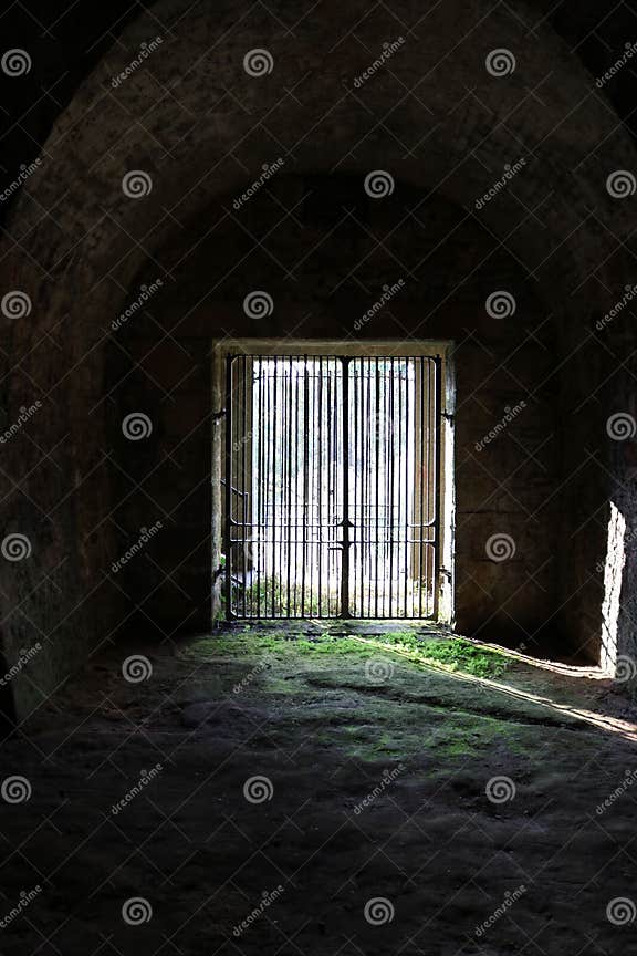 View of an Underground, Stone Room Stock Image - Image of dark ...