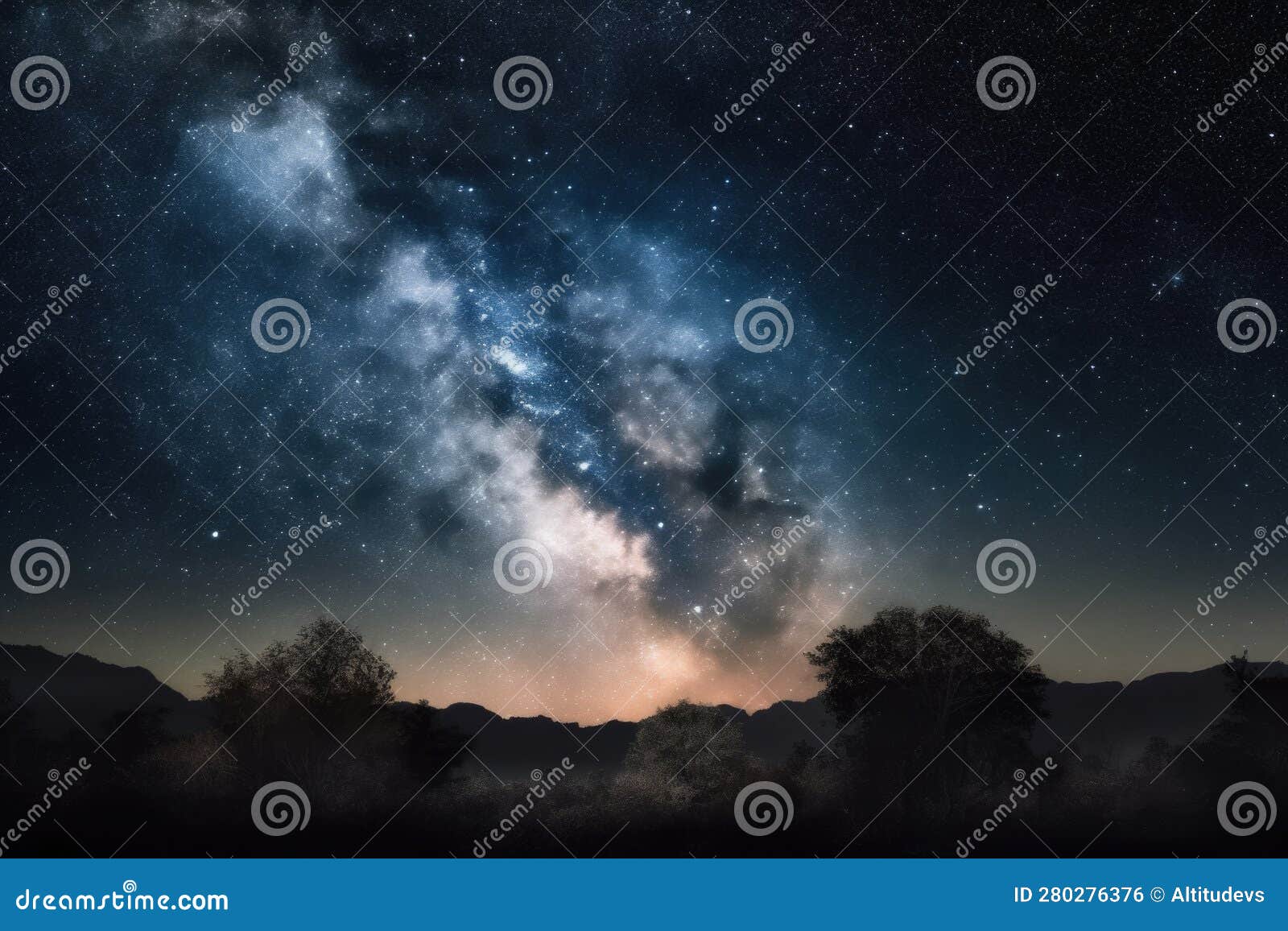 View of the Universe, with Stars and Planets Visible in the Night Sky ...