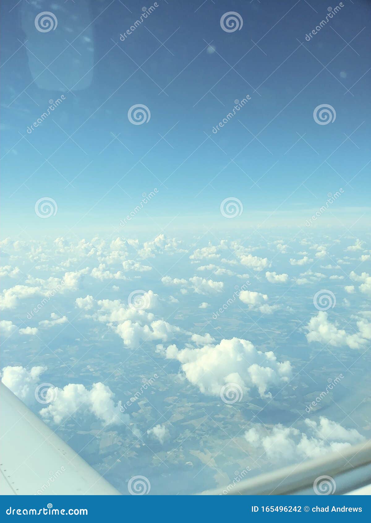 View from up here stock photo. Image of view, wing, clouds - 165496242
