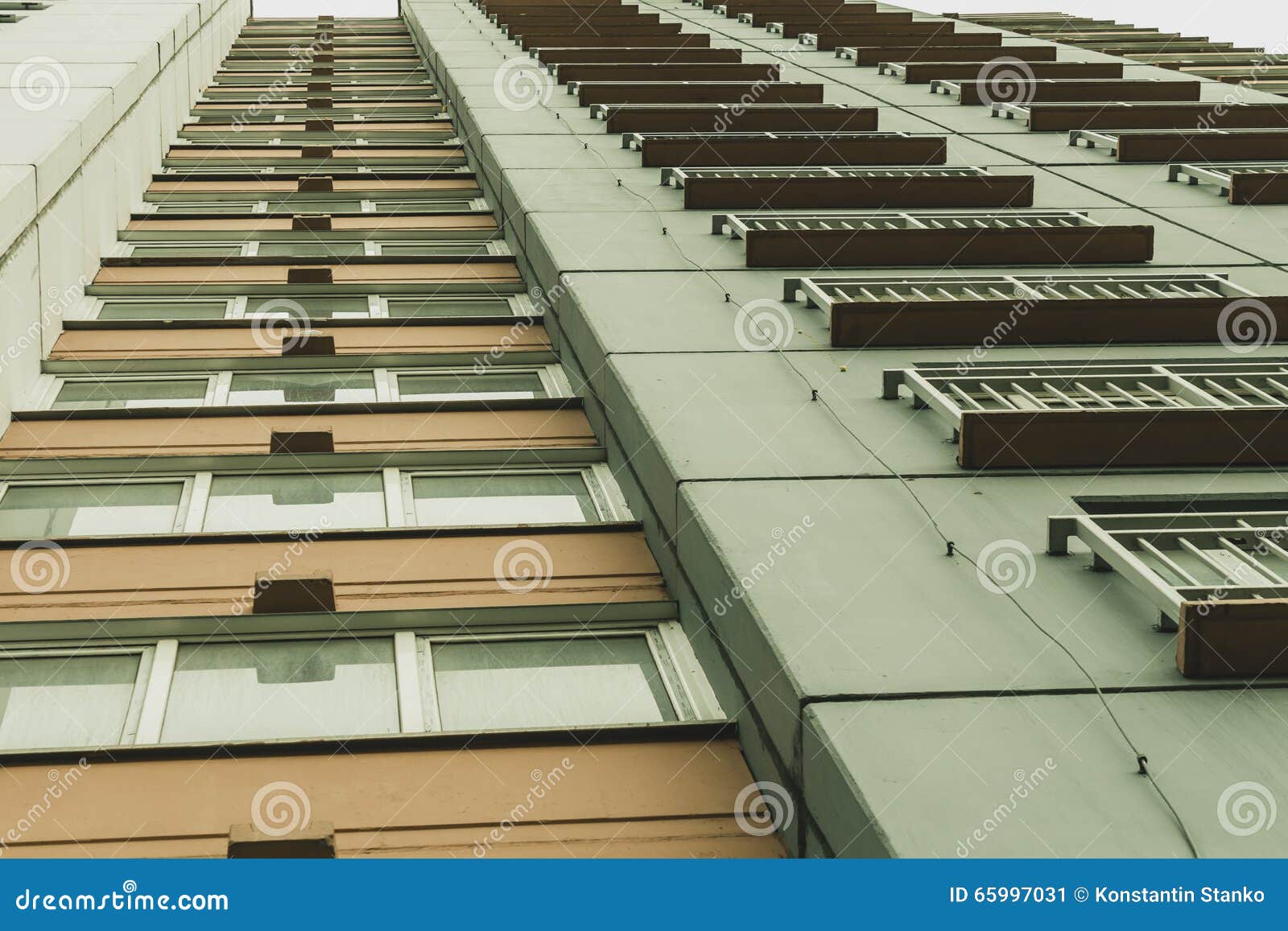 View Up at the House, Windows and Balconies Stock Image - Image of ...