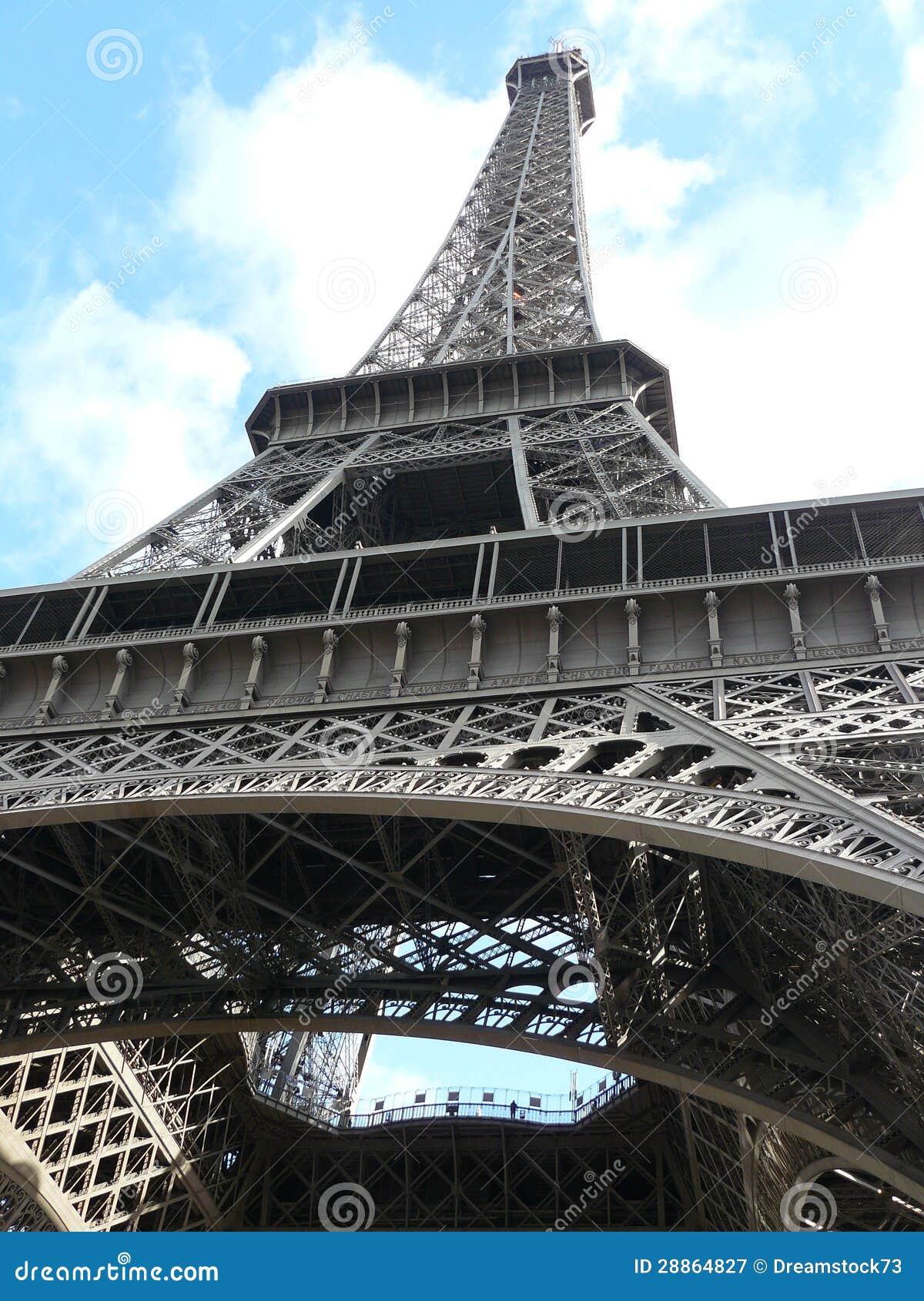 View up to the Eifel tower stock image. Image of travel - 28864827