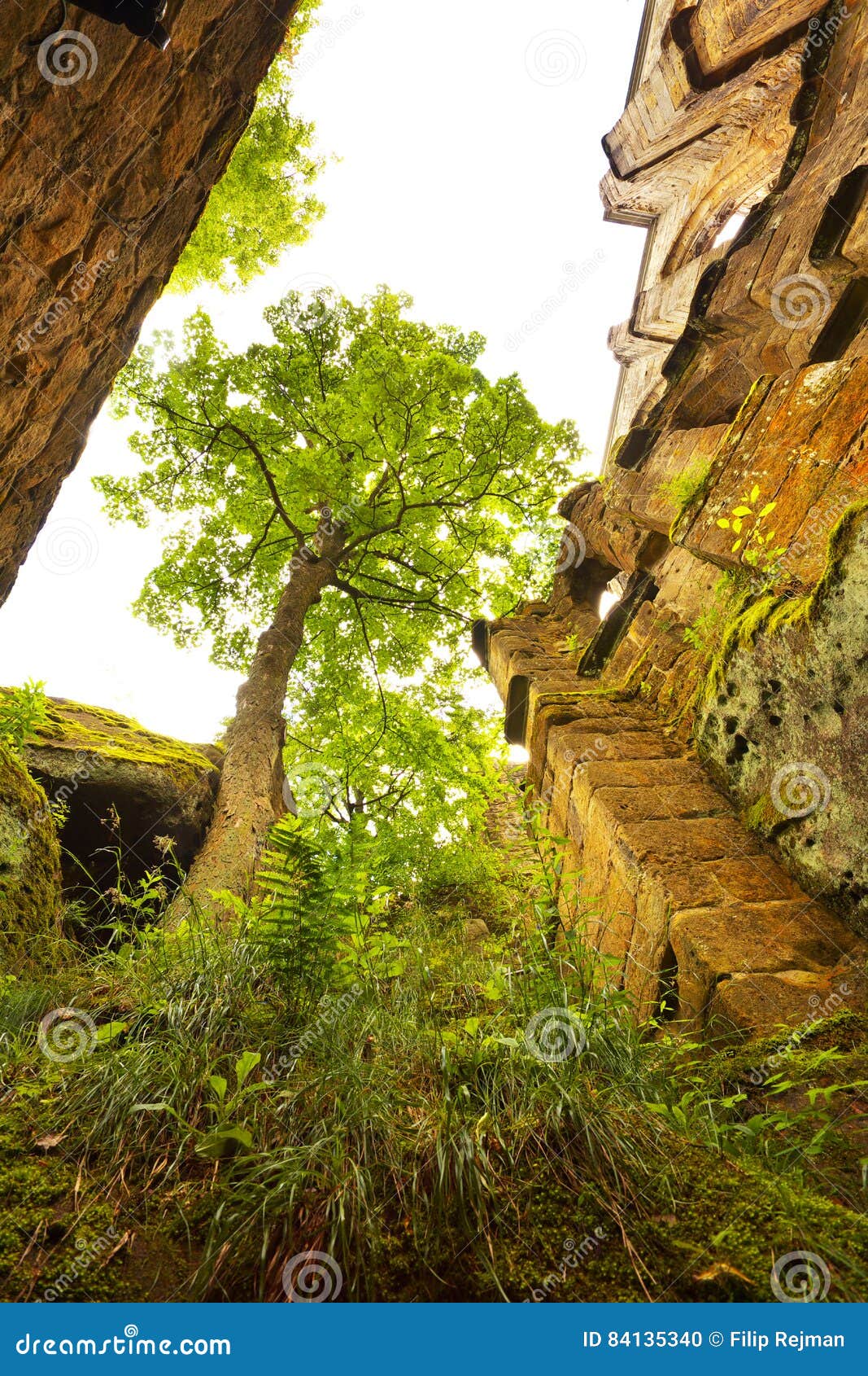 View Up To the Ruins of the Medieval Gothic Monastery in Town of Stock ...