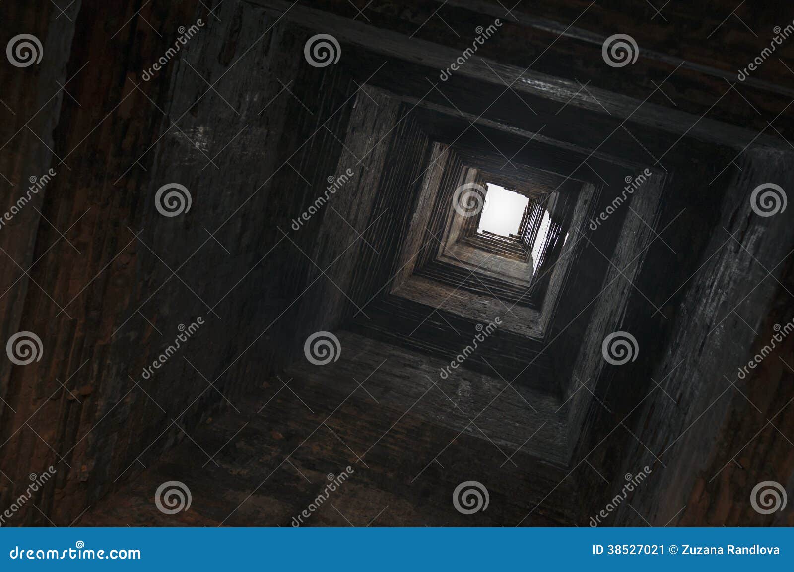 A View Upwards Inside the Tower. Stock Image - Image of light, square ...