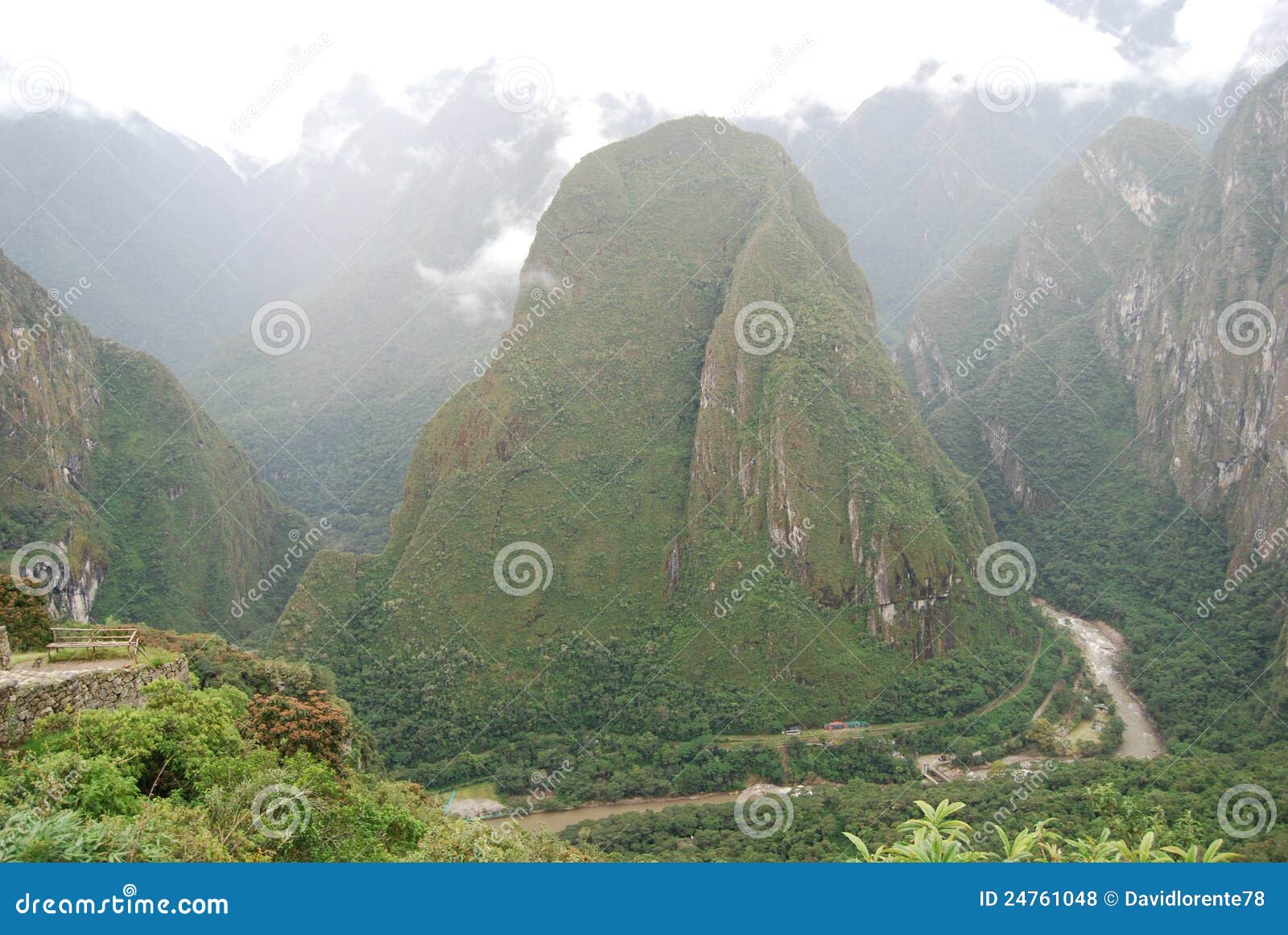 View of Urubamba River and the Hill Putucusi. Peru Stock Photo - Image ...