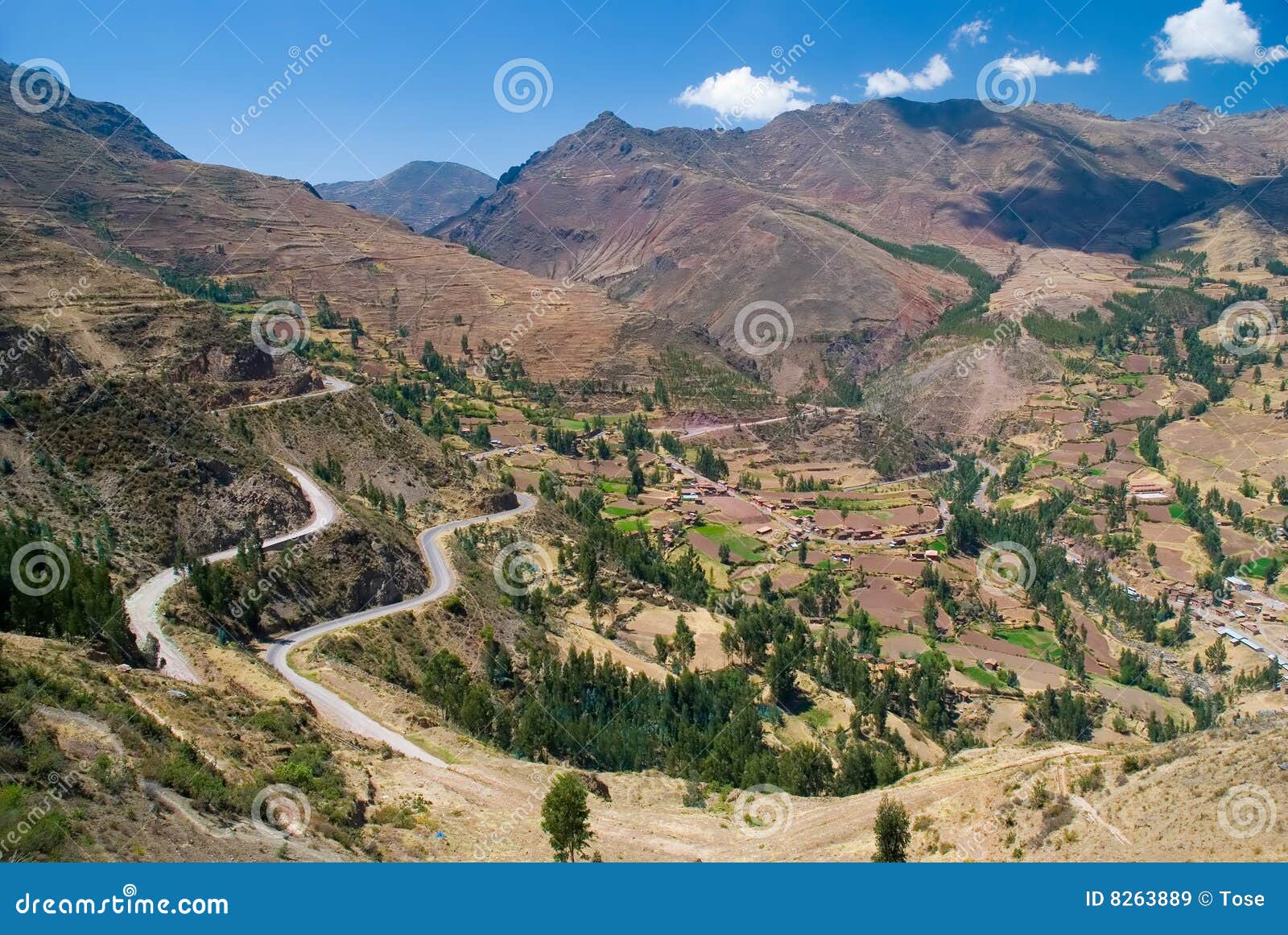 View of the Urubamba Valley from the Pisac Ruins, Stock Image - Image ...