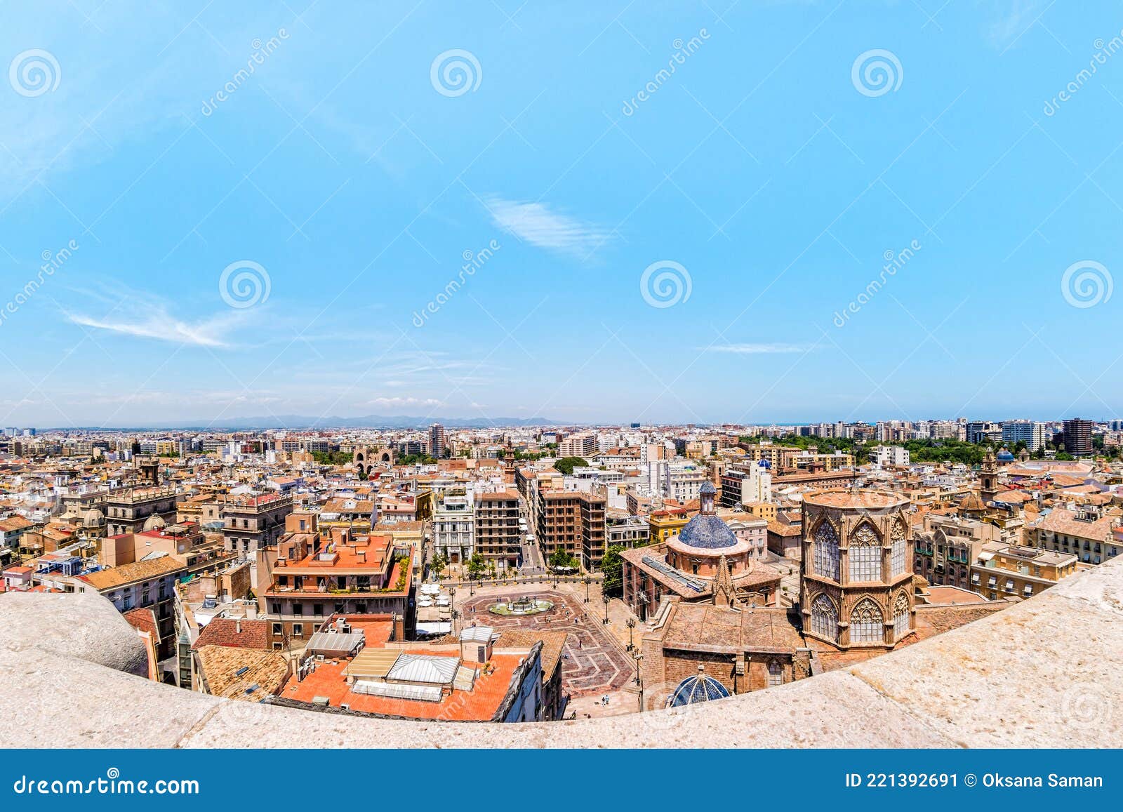 View of Valencia from Above Stock Image - Image of travel, building ...