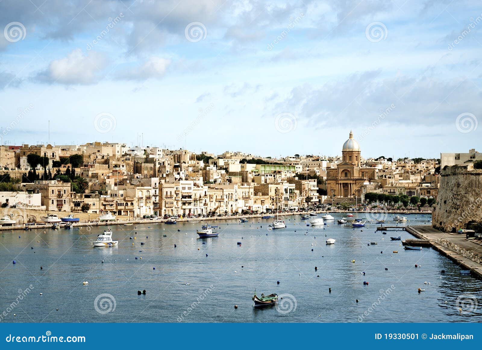 View Valetta Old Town in Malta Stock Image - Image of harbour, scenic ...