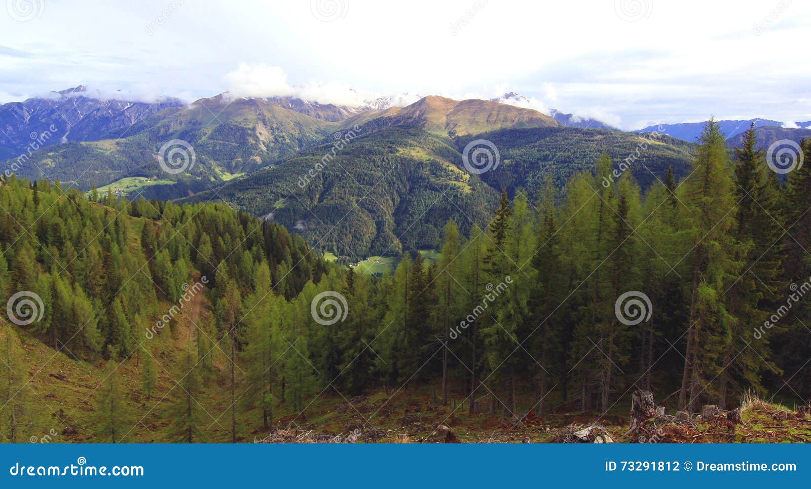 View on a Valley in the Austrian Alps Stock Photo - Image of mount ...