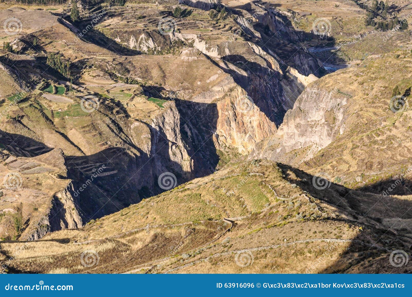 View of the Valley in the Colca Canyon, Peru Stock Photo - Image of ...