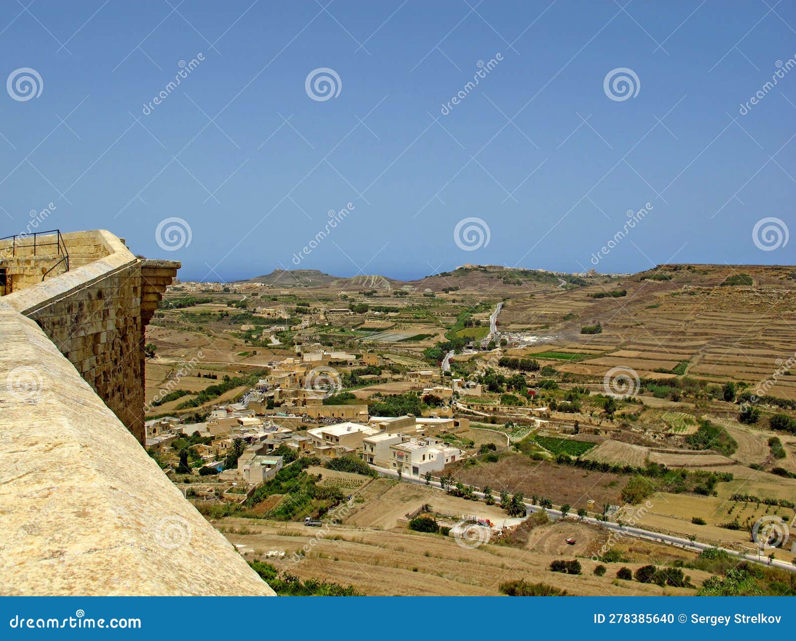 The View of the Valley of Gozo Island, Malta Stock Photo - Image of ...