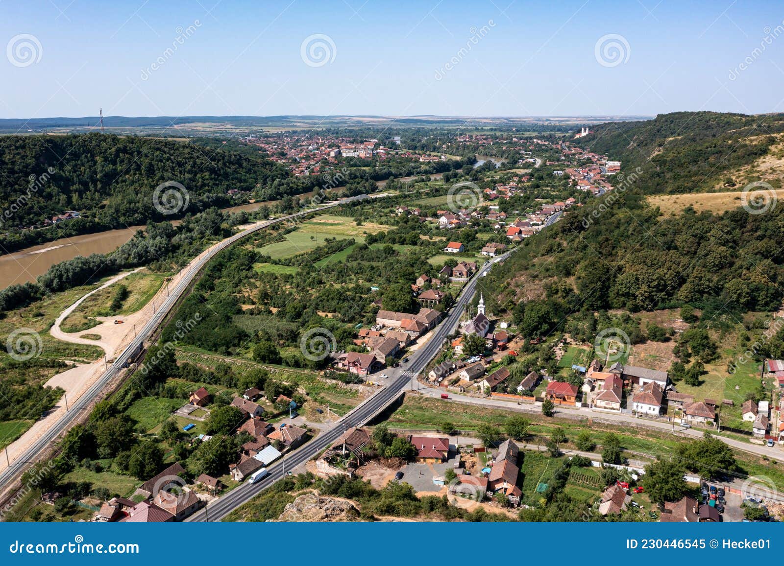 View in the Valley at Lipova in Romania Stock Image - Image of landmark ...