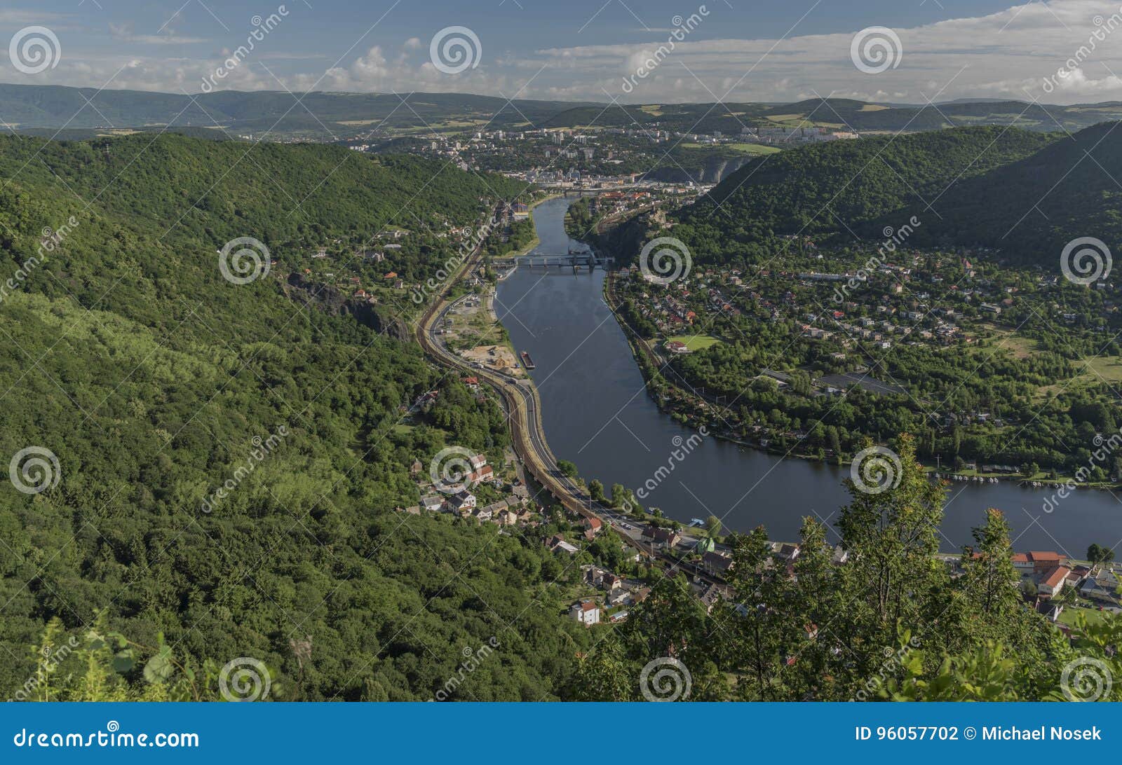 View for Valley of River Labe Stock Photo - Image of blue, castle: 96057702