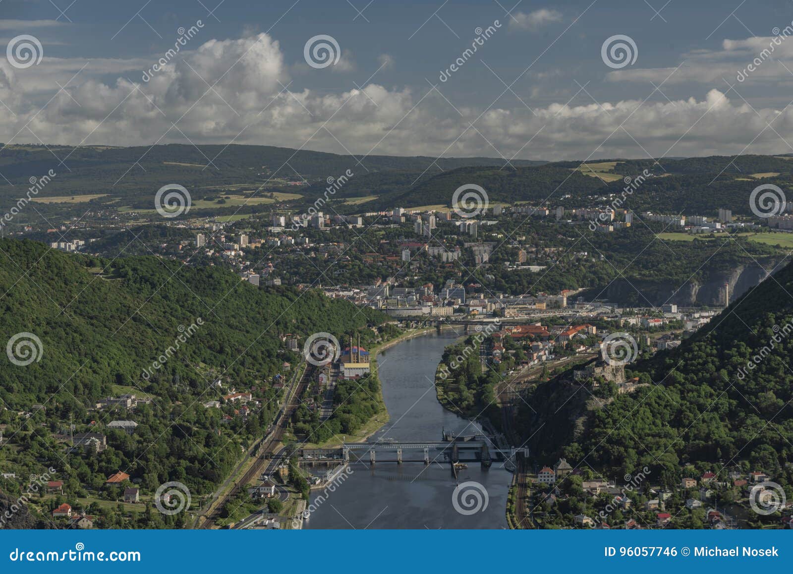 View for Valley of River Labe Stock Photo - Image of mountains, blue ...