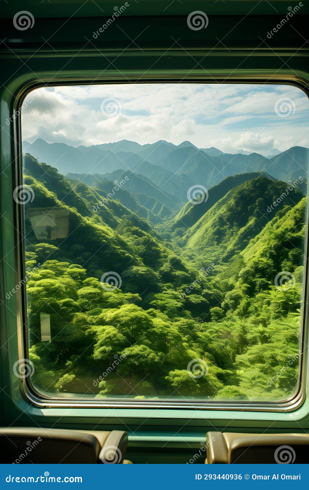 A View of a Valley from a Train Window.Window View from Train Window ...