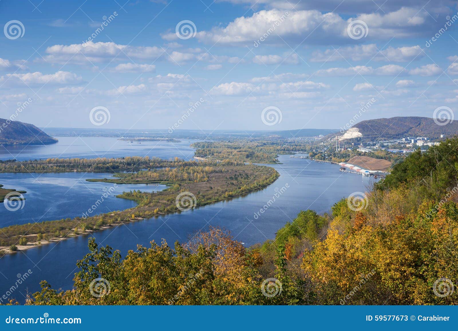 View of Valley of the Volga River from the Hill Stock Image - Image of ...
