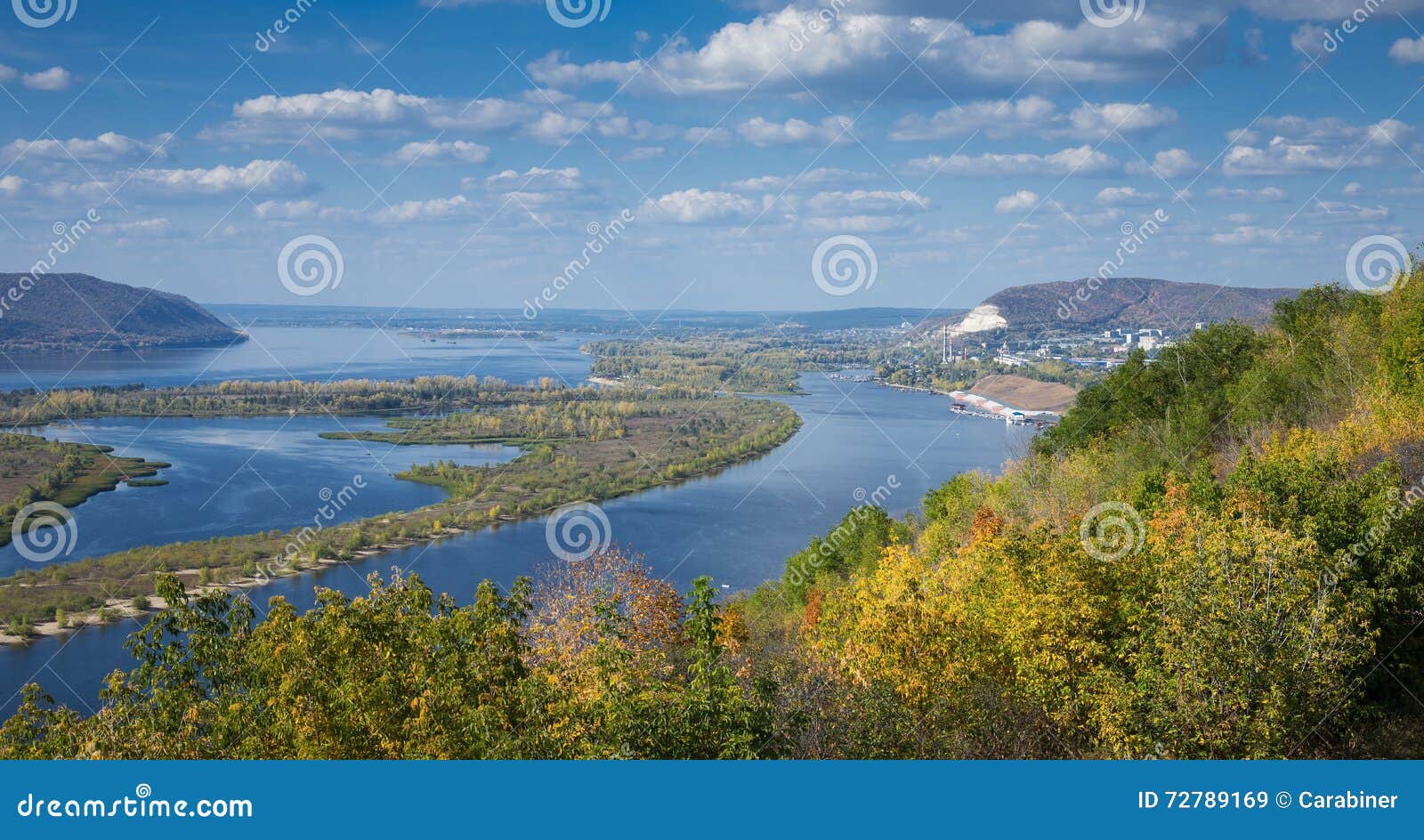 View on the Valley of Volga River Stock Image - Image of panorama, calm ...