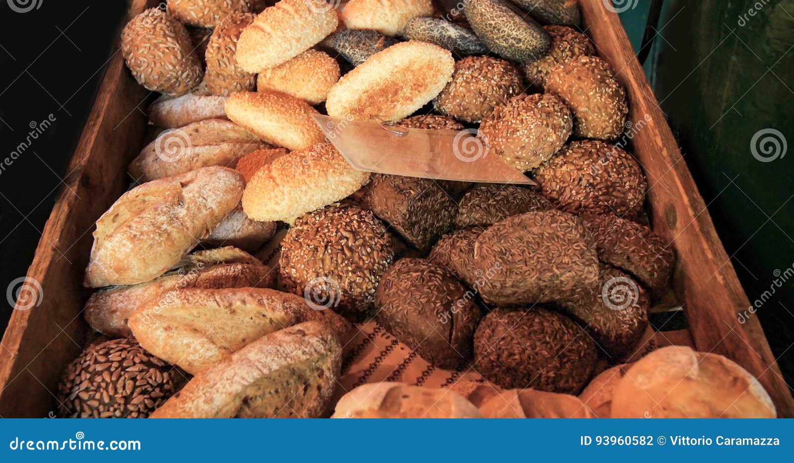 View of Varieties of Bread on Display at a Food Market Stock Photo ...