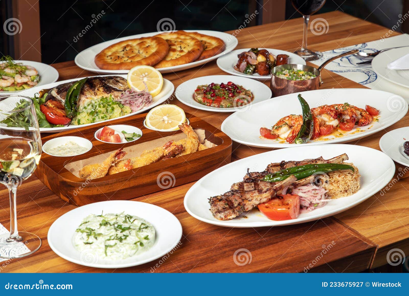View of Various Assortment of Dishes on the Table Stock Image - Image ...
