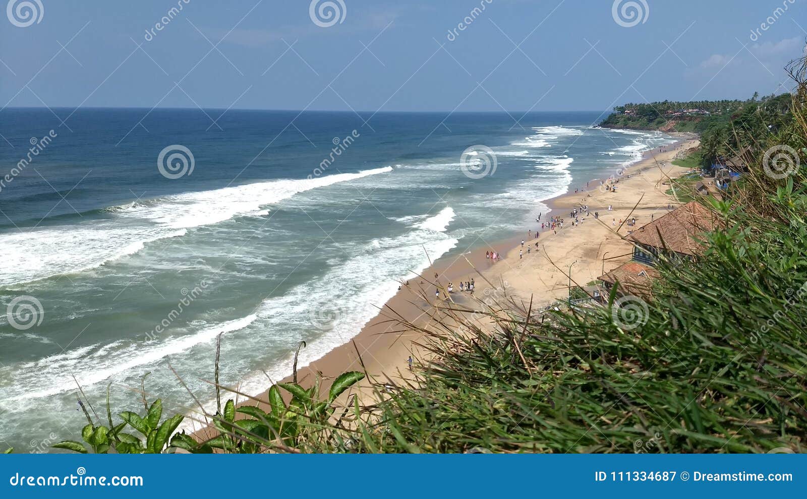 View of Varkala Beach from a Cliff Stock Image - Image of cliff ...