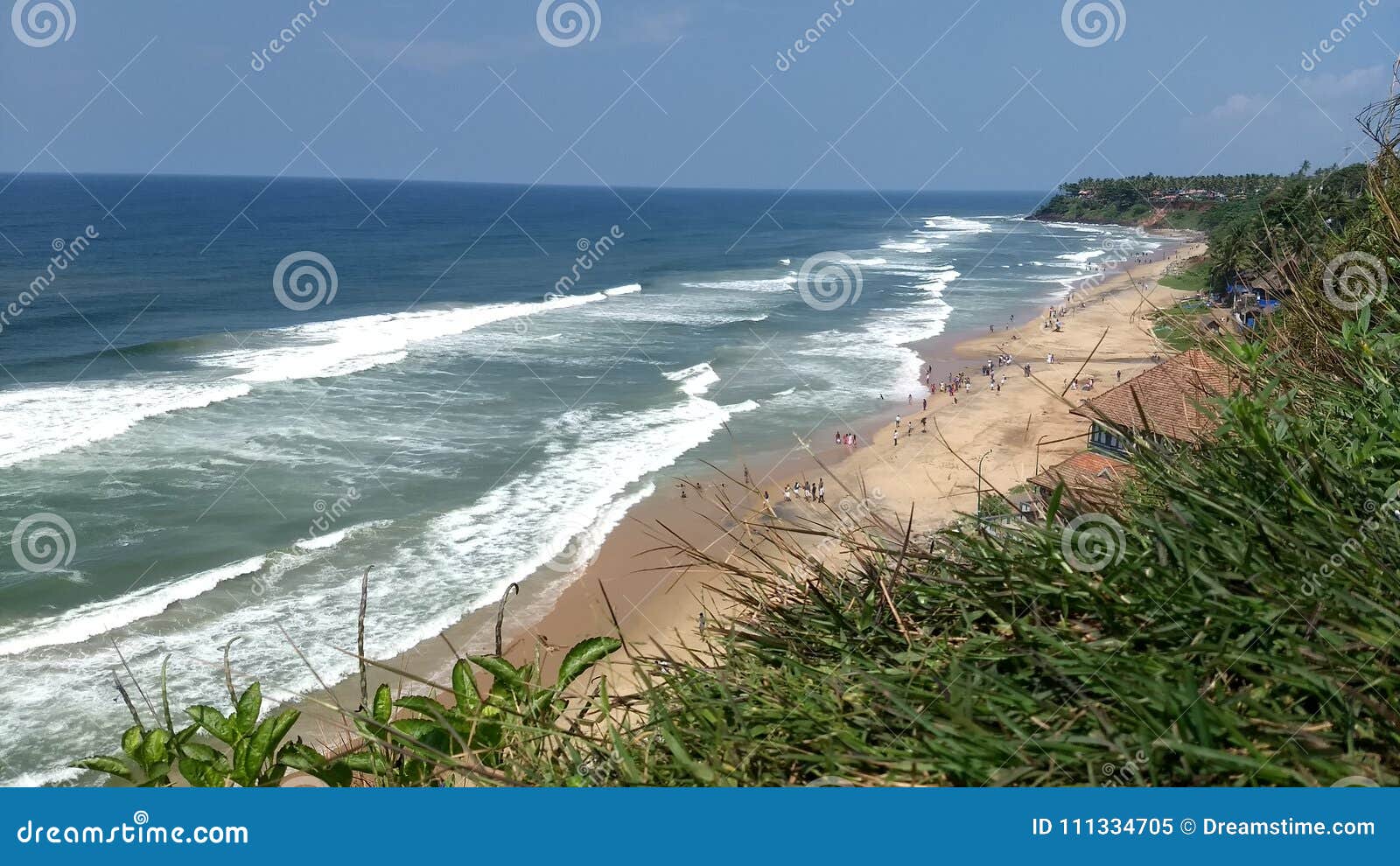 View of Varkala Beach from a Cliff Stock Image - Image of architecture ...