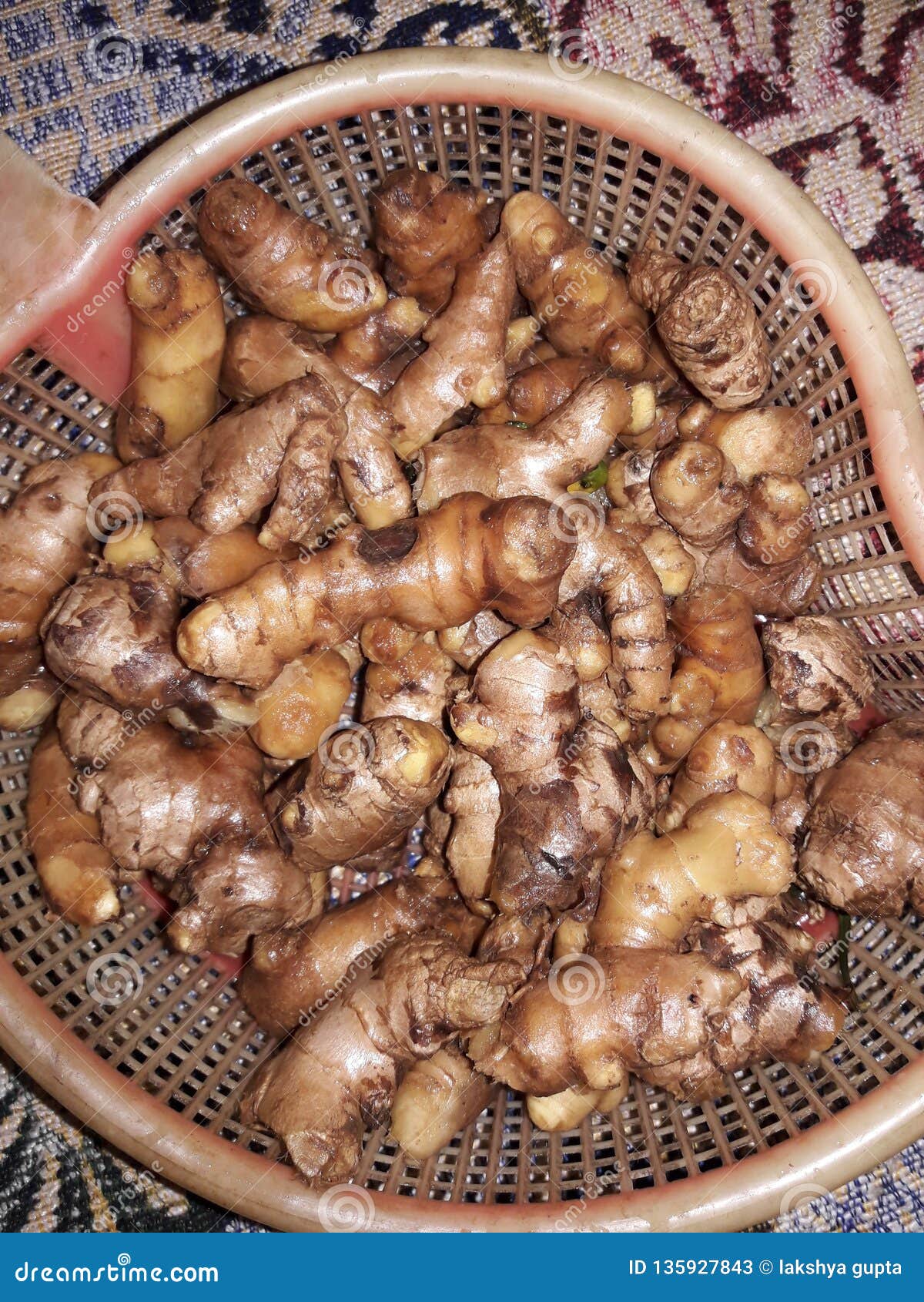 This is the Photo of Ginger in Basket . Stock Image - Image of basket ...
