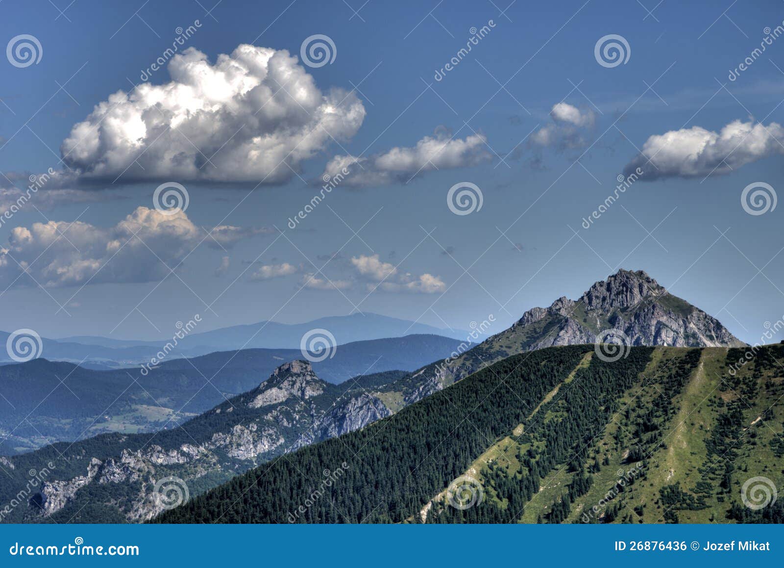 View on Velky Rozsutec Mountain Stock Photo - Image of clouds, path ...