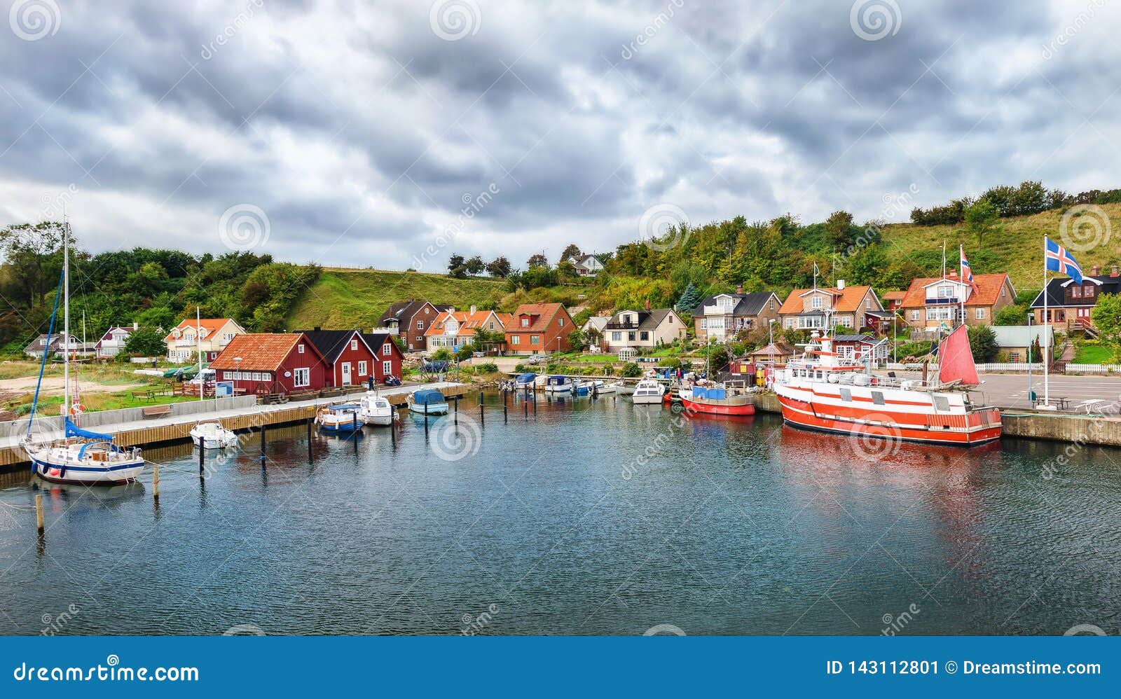 View of Ven Island Quay from a Ferry Stock Image - Image of skane, ship ...