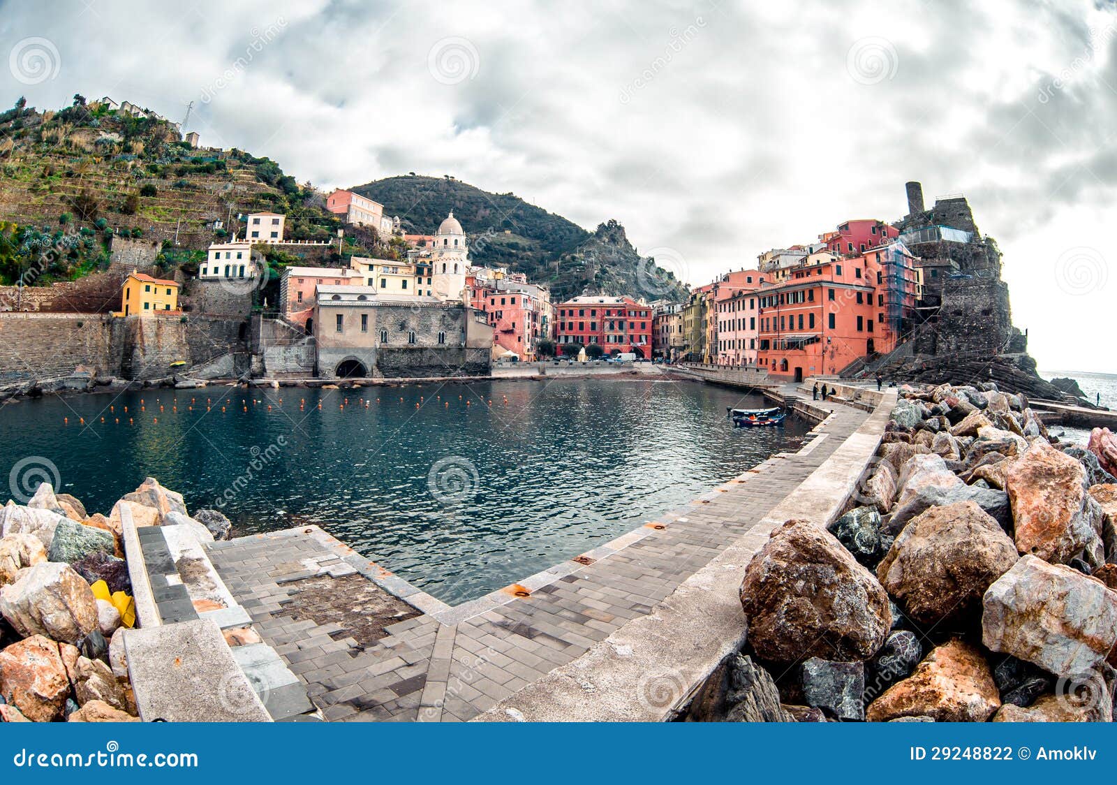 View of Vernazza stock photo. Image of olive, harbor - 29248822