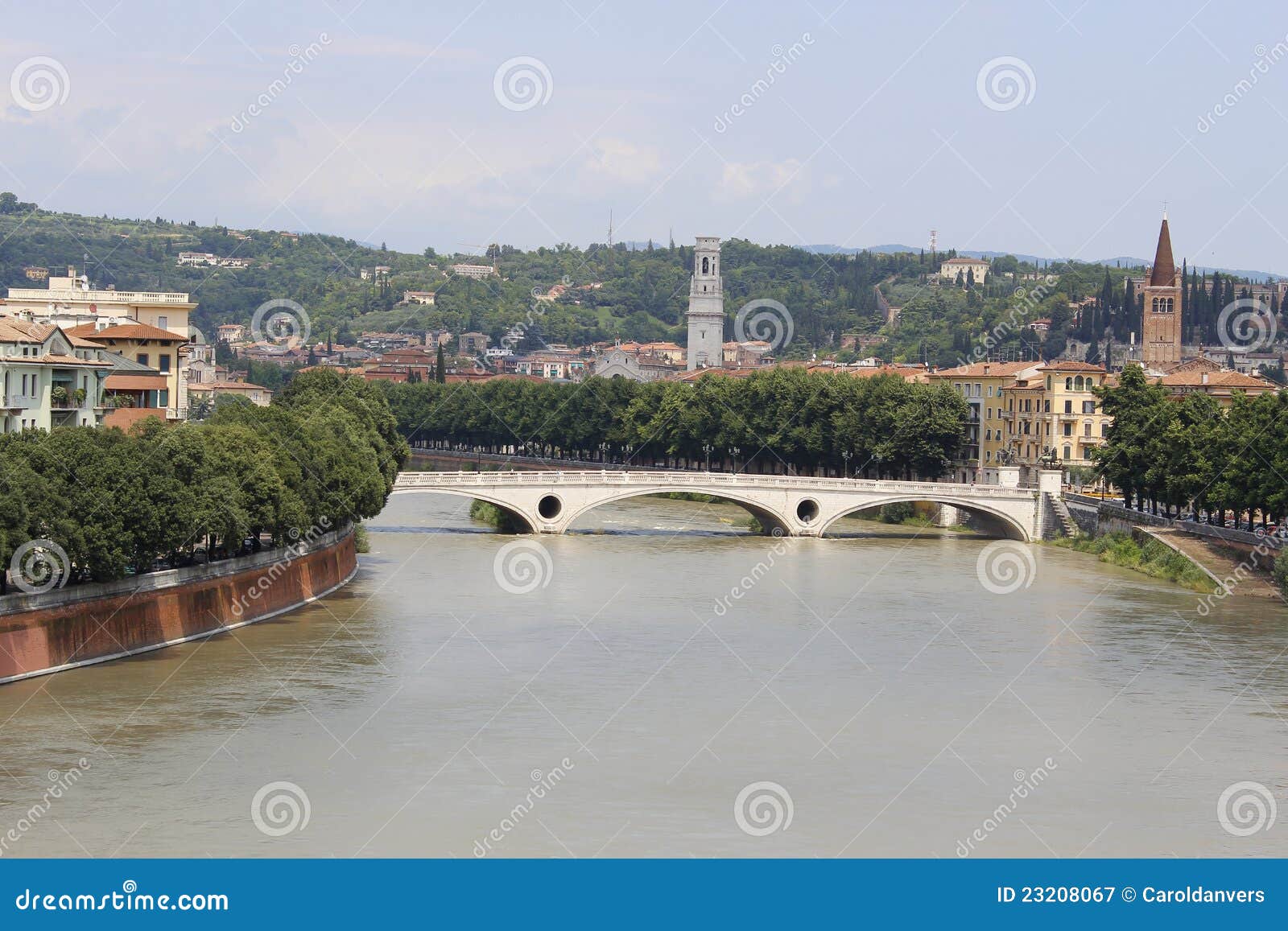 A View of Verona and Its Monuments Stock Image - Image of cathedral ...