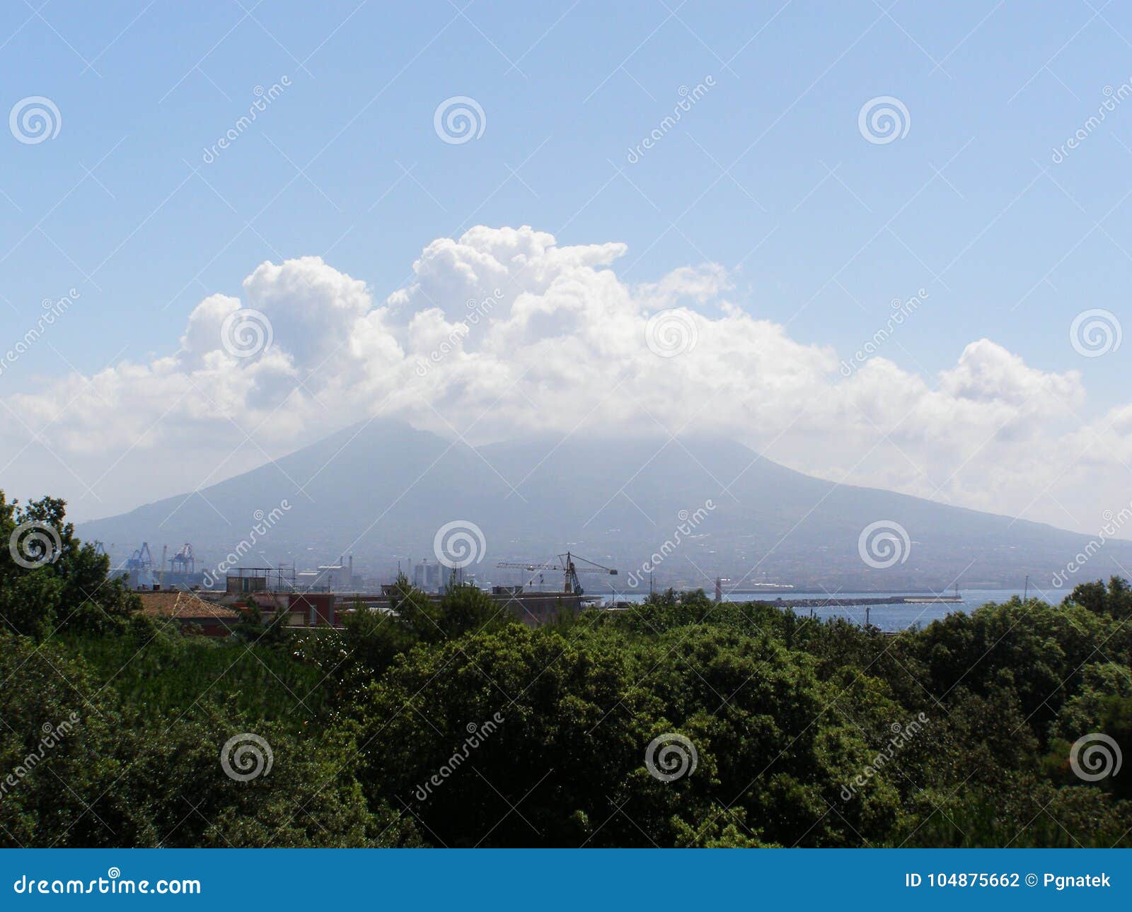 View of Vesuvio from Naple stock photo. Image of vulcano - 104875662