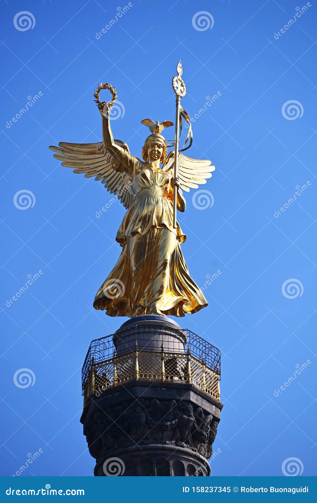 View of Victory Statue in Berlin Stock Image - Image of capital, travel ...