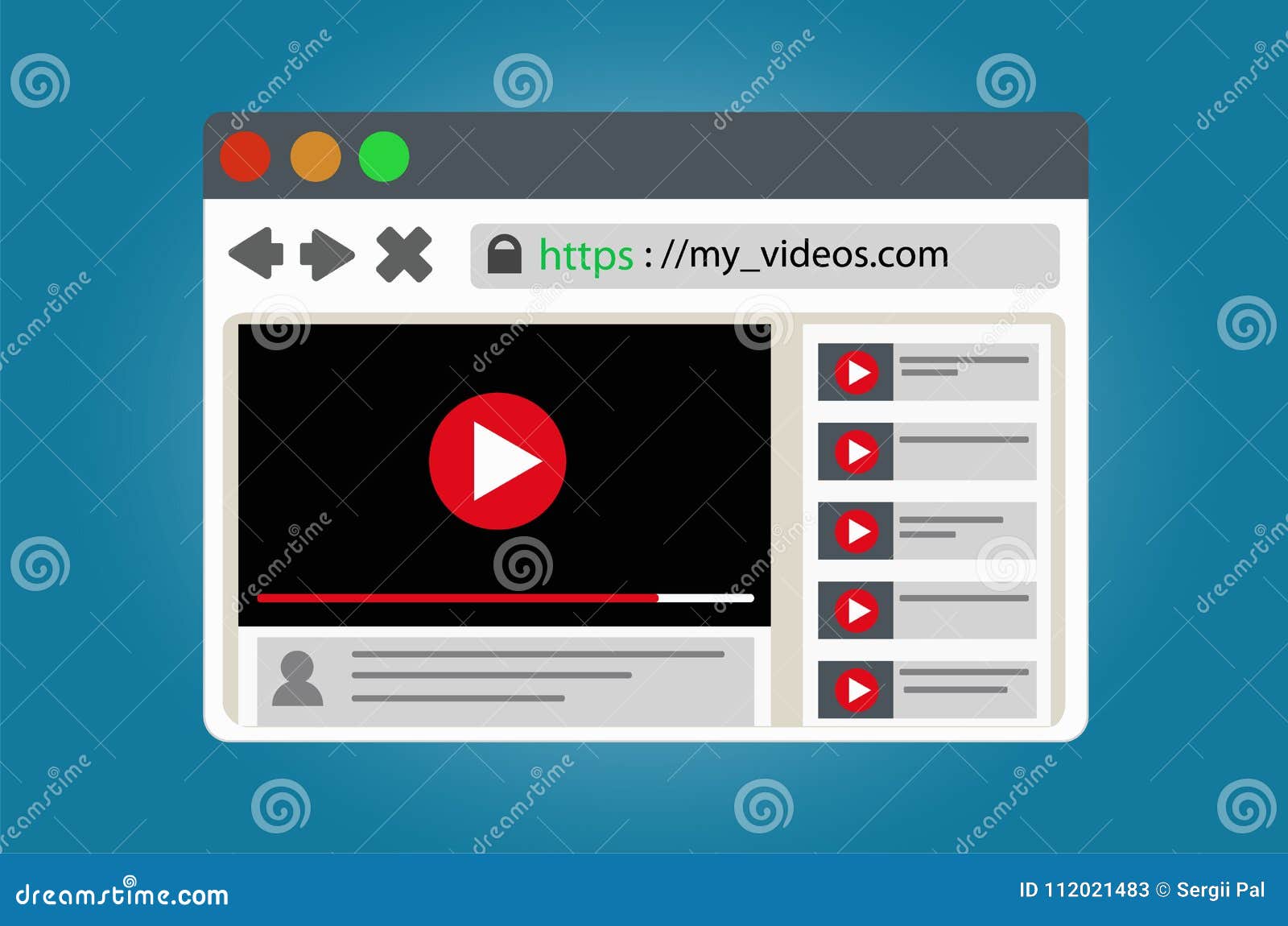 View Video Clips in the Browser Window Stock Vector - Illustration of ...