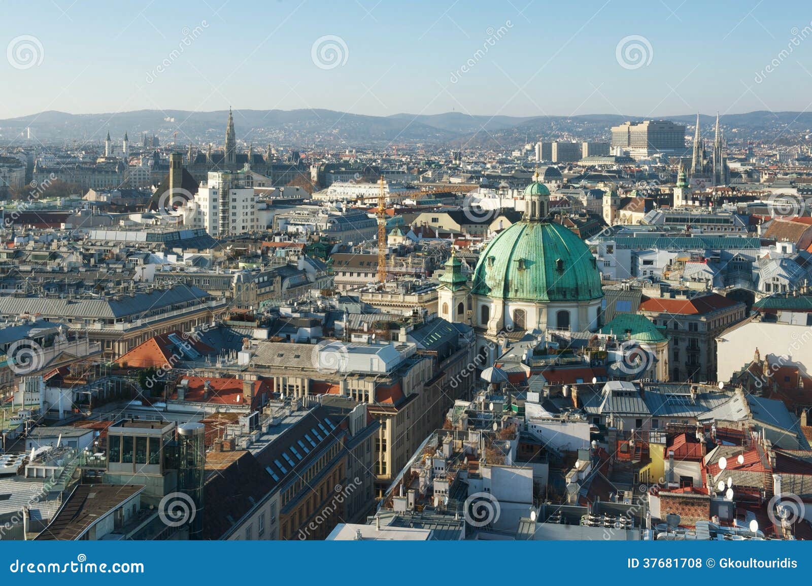 View of Vienna from Above, Austria Stock Photo - Image of circular ...
