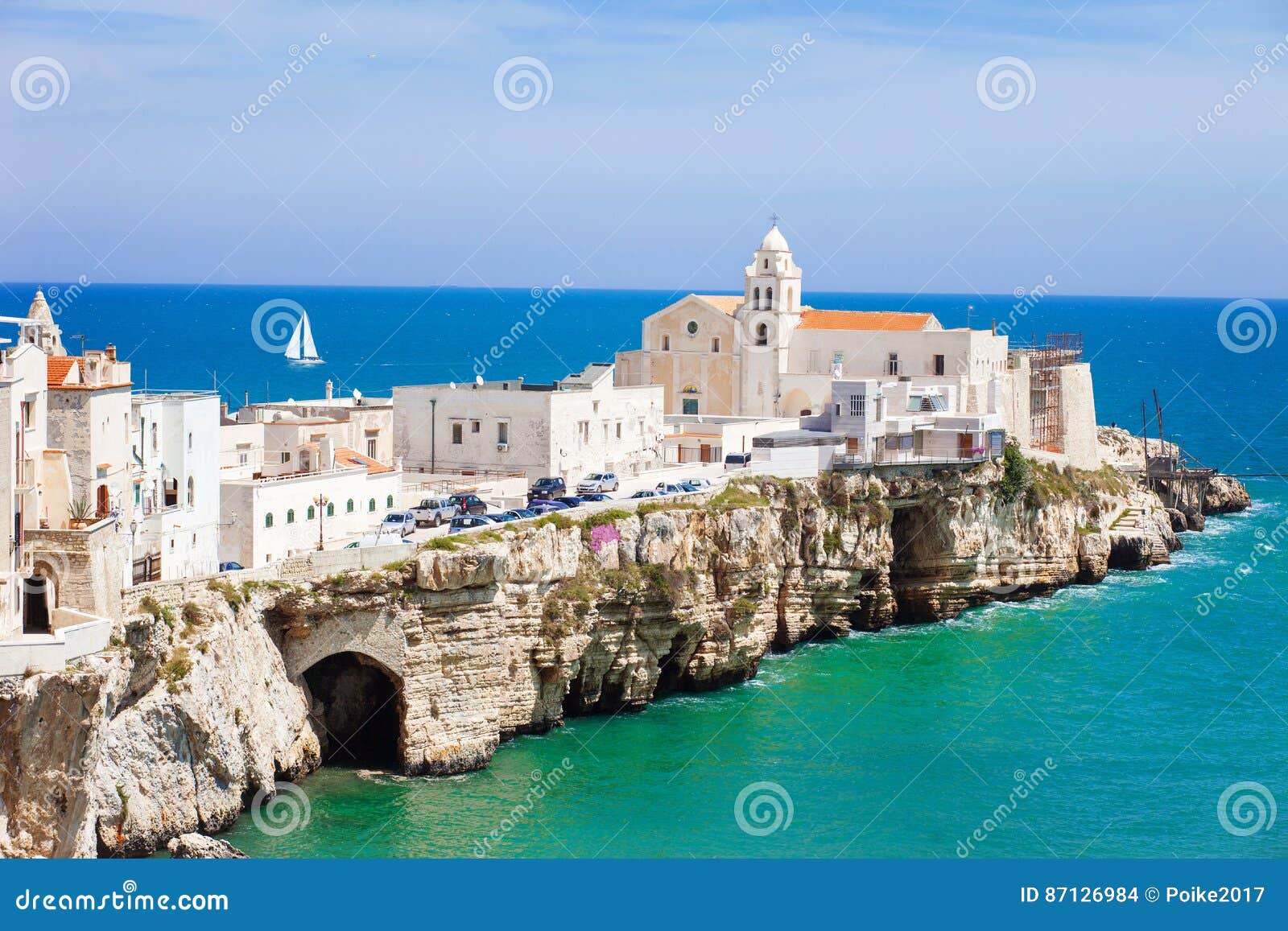 View of Vieste, Italy stock photo. Image of landmark - 87126984